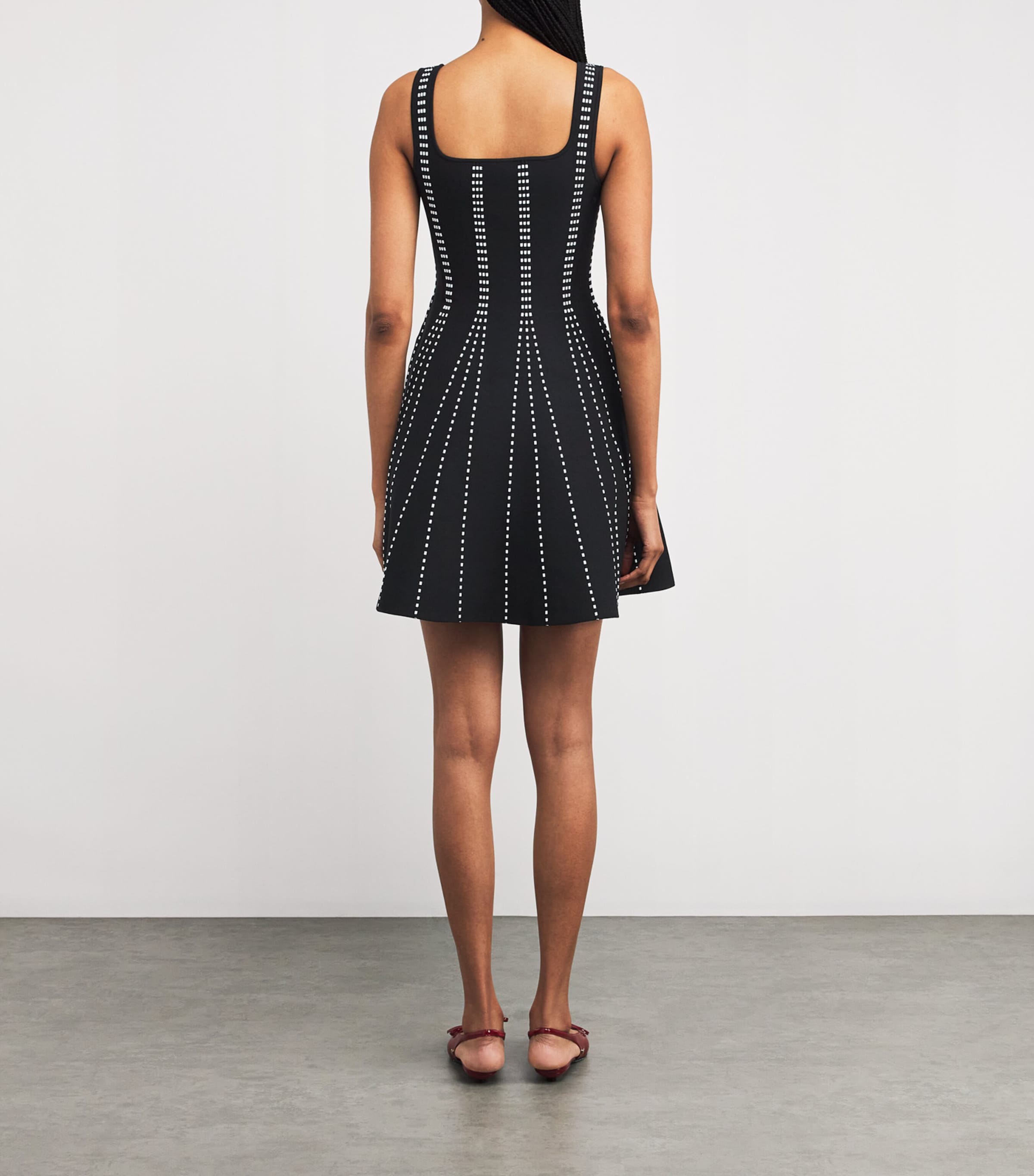 Maje Black Jacquard-Stripe Mini Dress | Harrods US