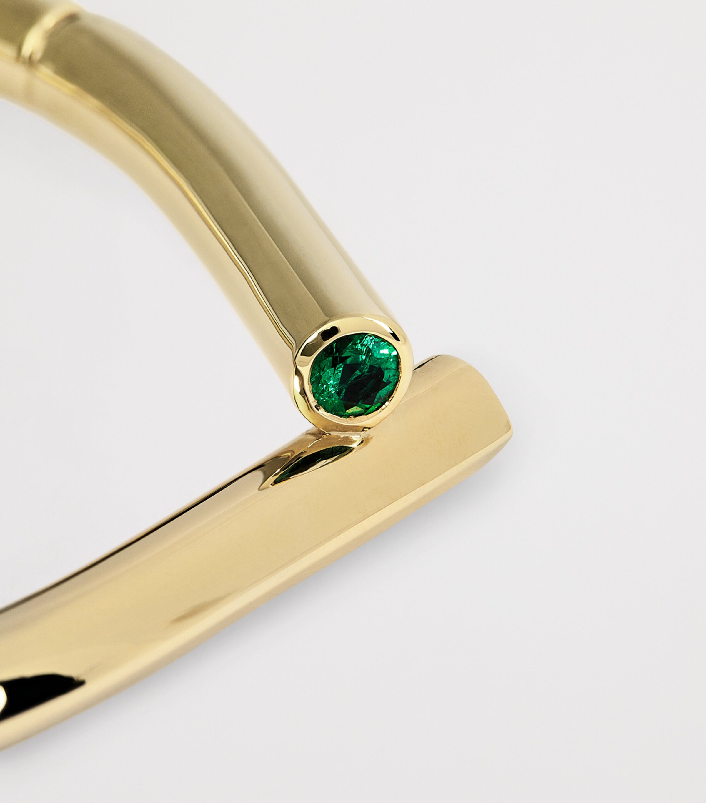 Tabayer Yellow Gold and Emerald Oera Bangle | Harrods SG