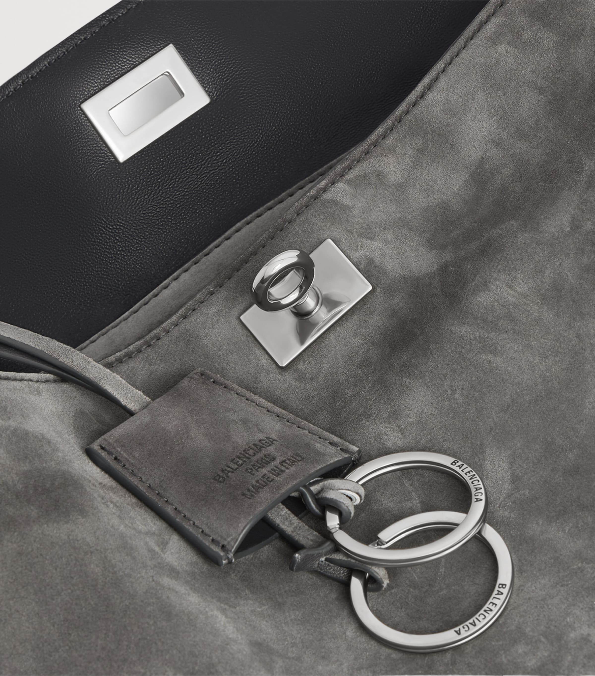 Balenciaga Black Small Suede Rodeo Top-Handle Bag | Harrods CA