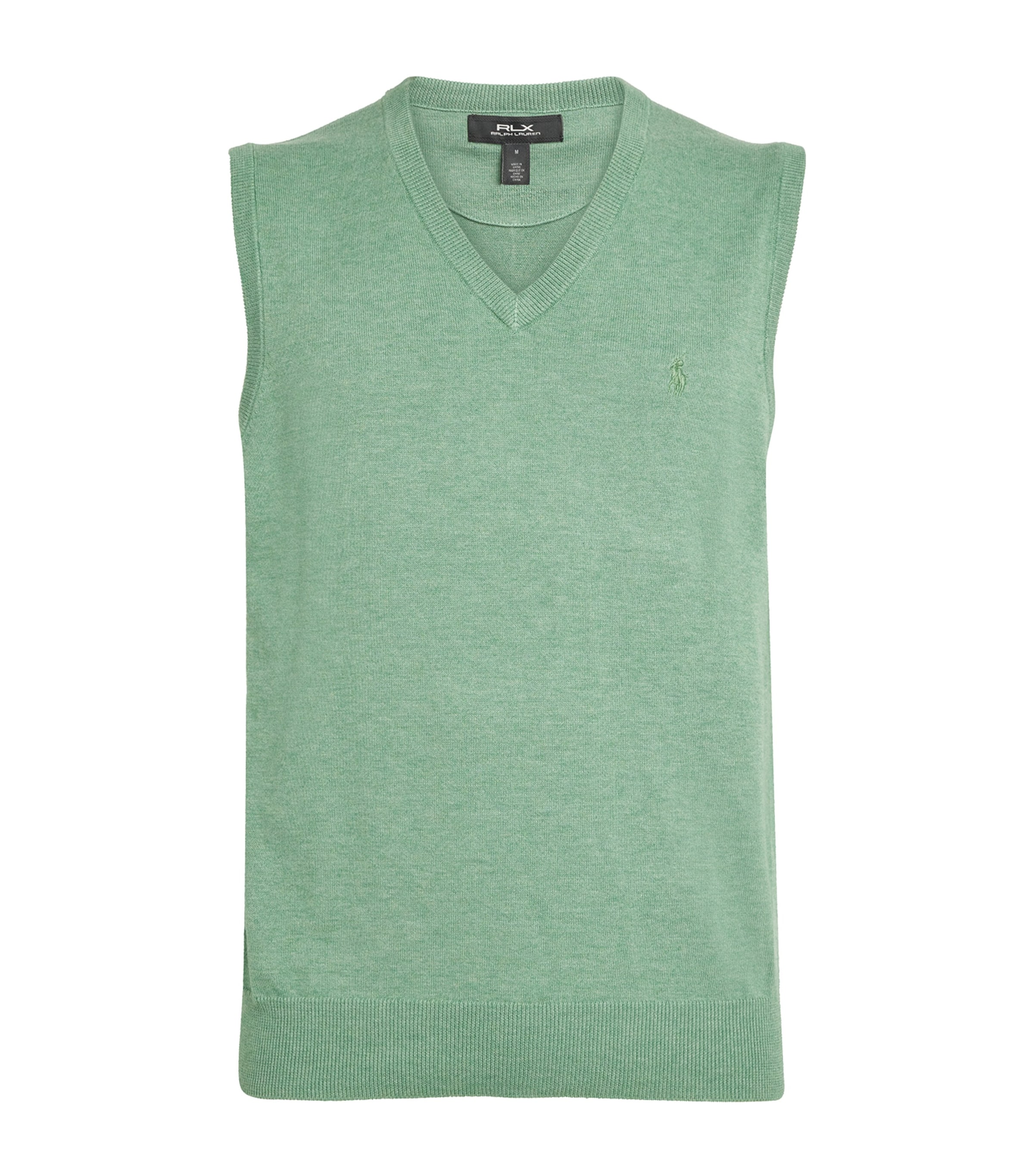 RLX Ralph Lauren Beige Cotton-Blend Polo Pony Sweater Vest | Harrods UK