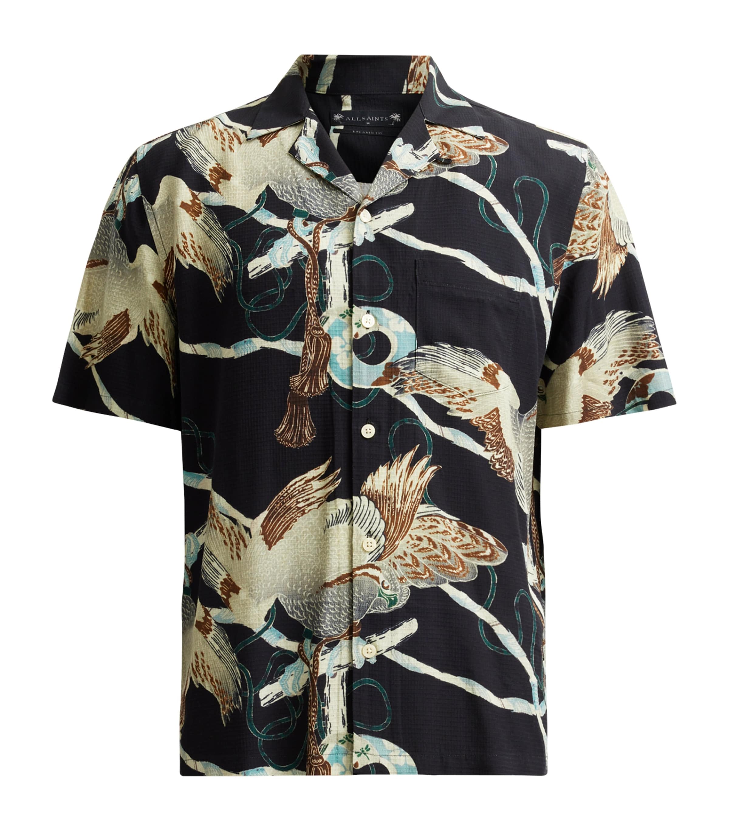 AllSaints Black Printed Buzzard Shirt | Harrods IN
