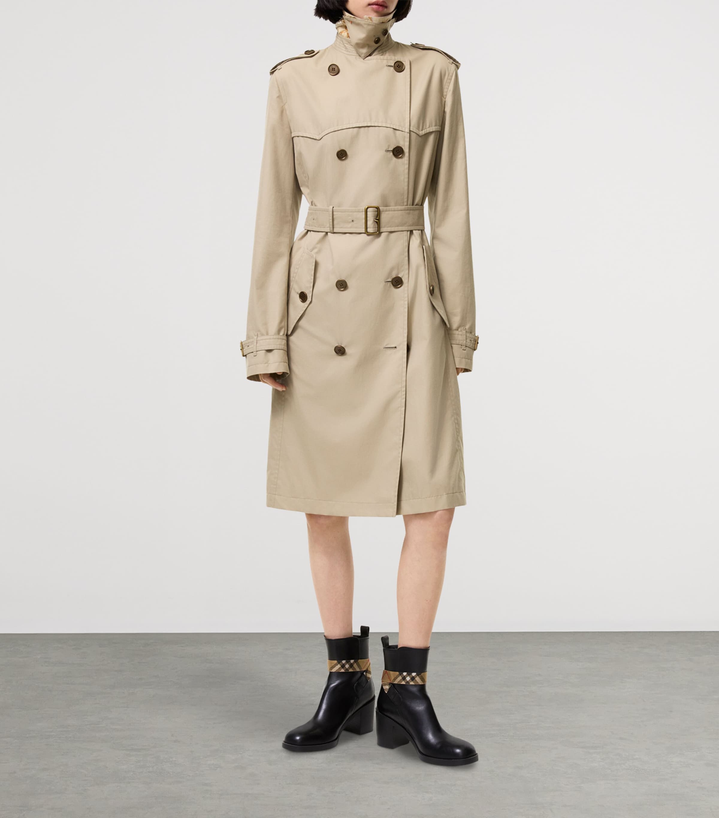 Burberry Beige Cotton Tropical Gabardine Foxfield Long Trench Coat ...