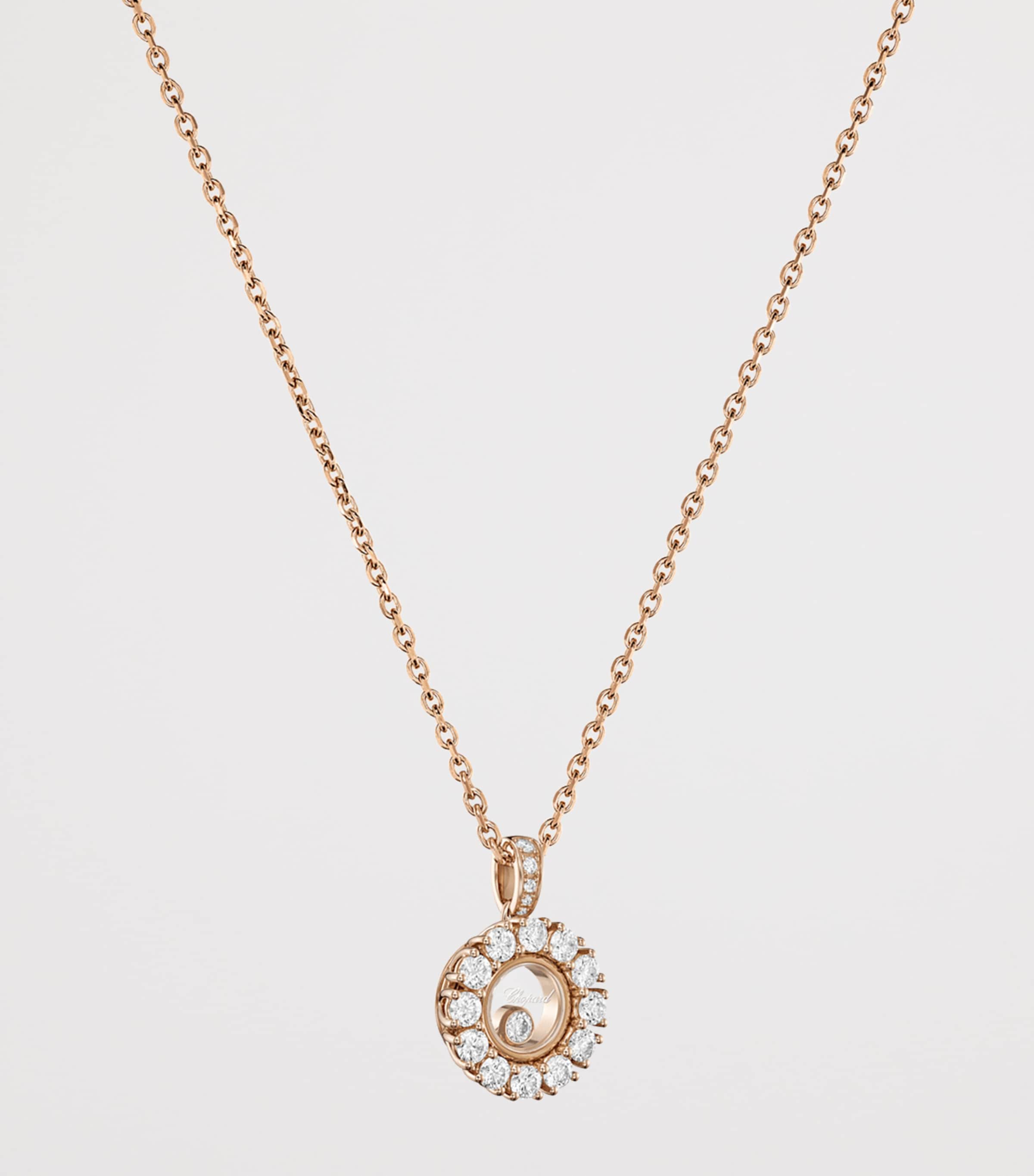 Chopard Rose Gold and Diamond Happy Diamonds Icons Joaillerie Pendant ...
