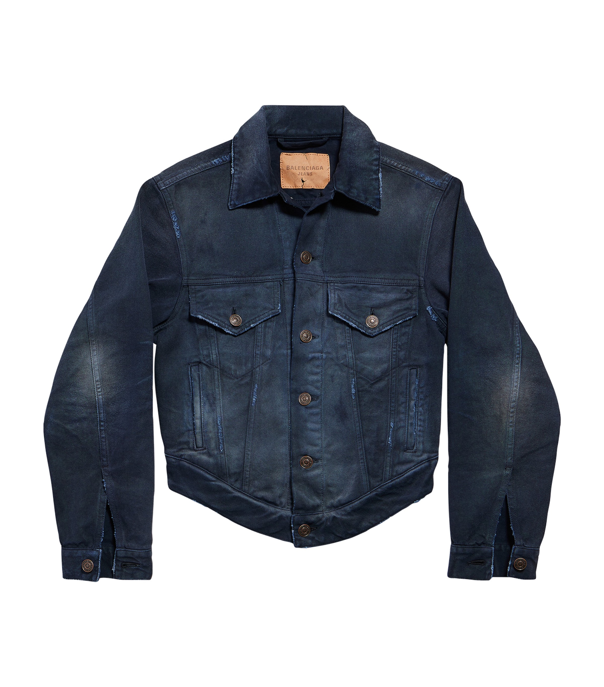 Balenciaga Gold Distressed Denim Jacket | Harrods US