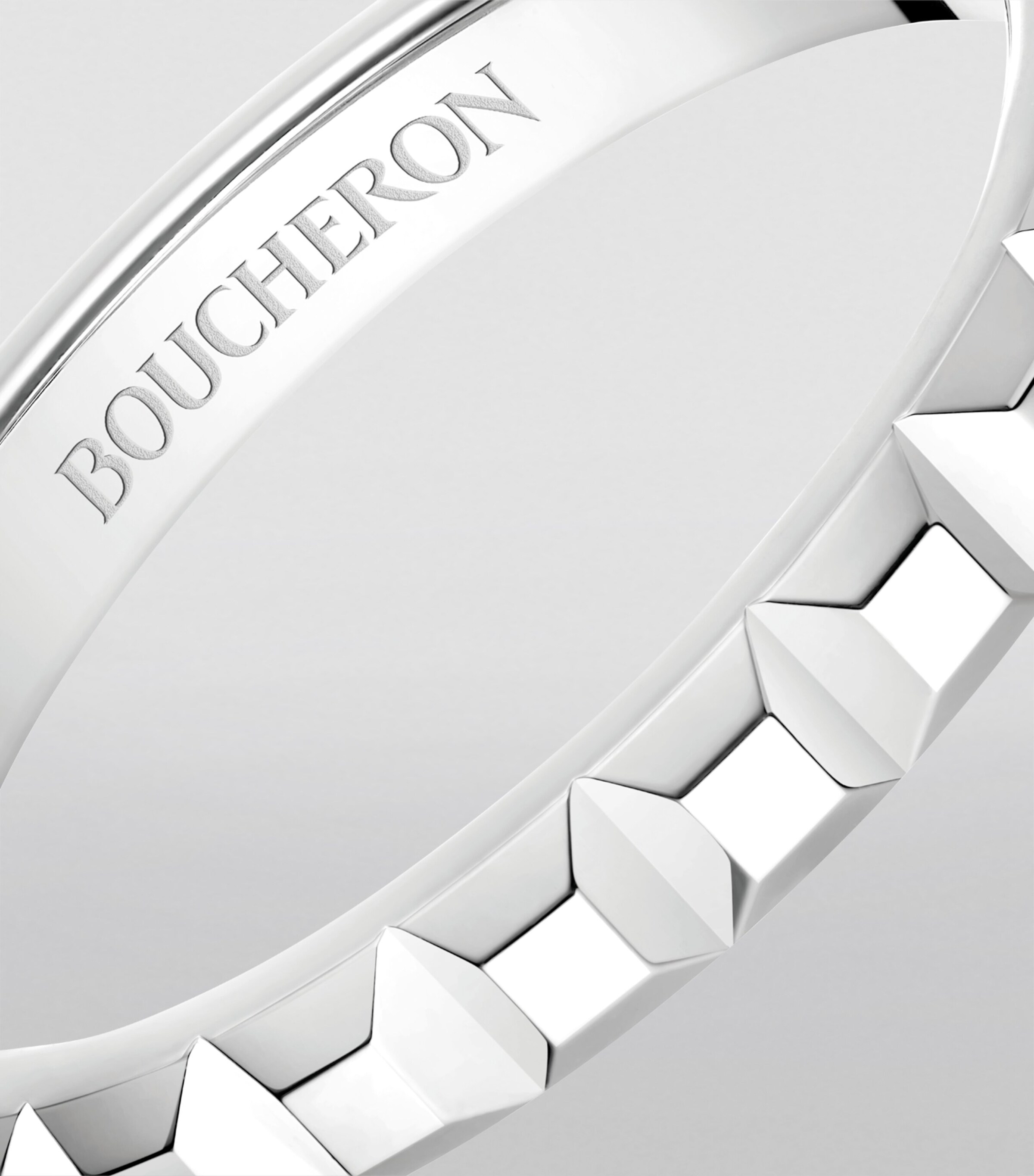 Boucheron Platinum Clou de Paris Wedding Band | Harrods UK