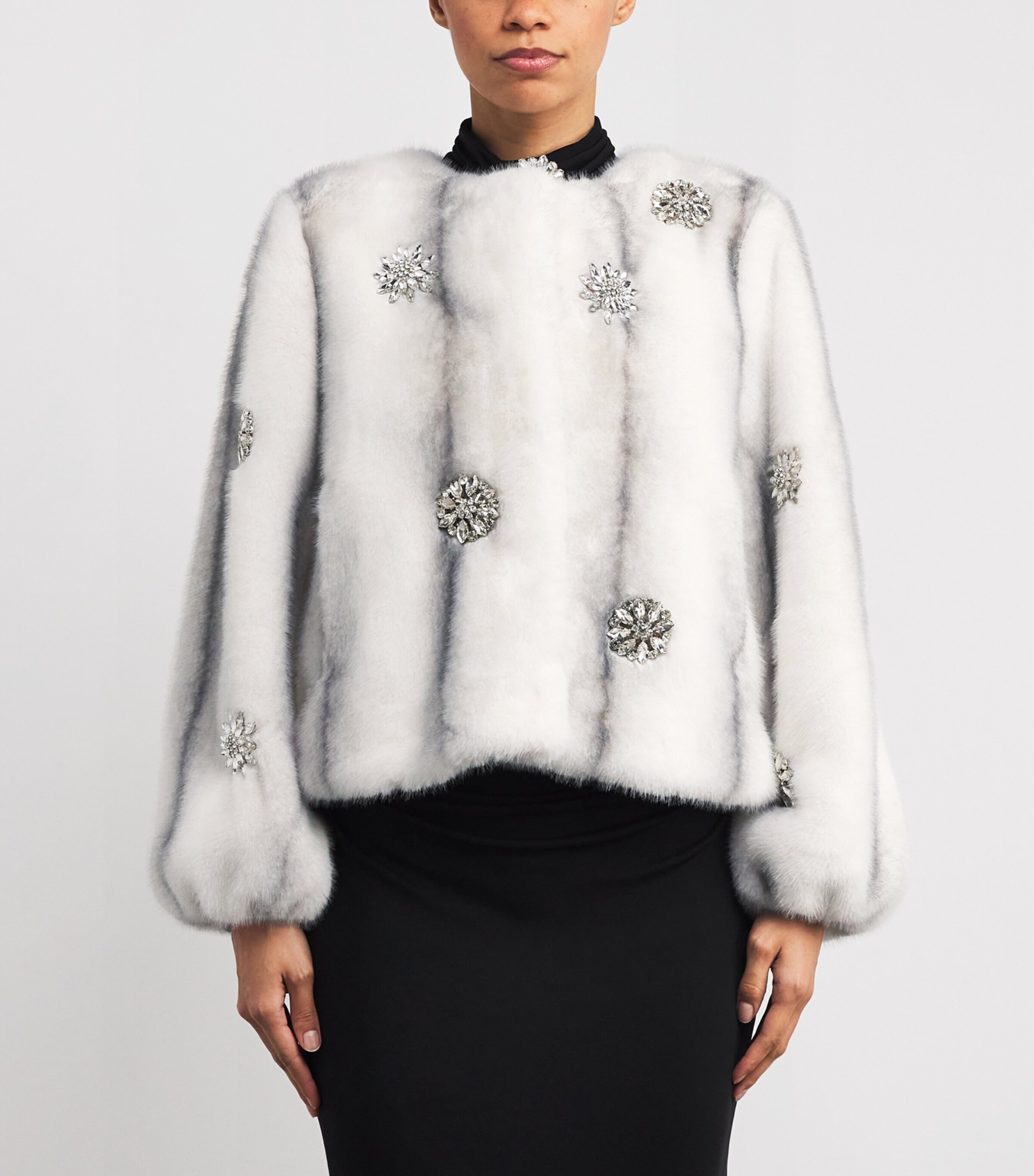 Cinq A Sept Ivory Faux Fur Embellished Benson Jacket | Harrods CA