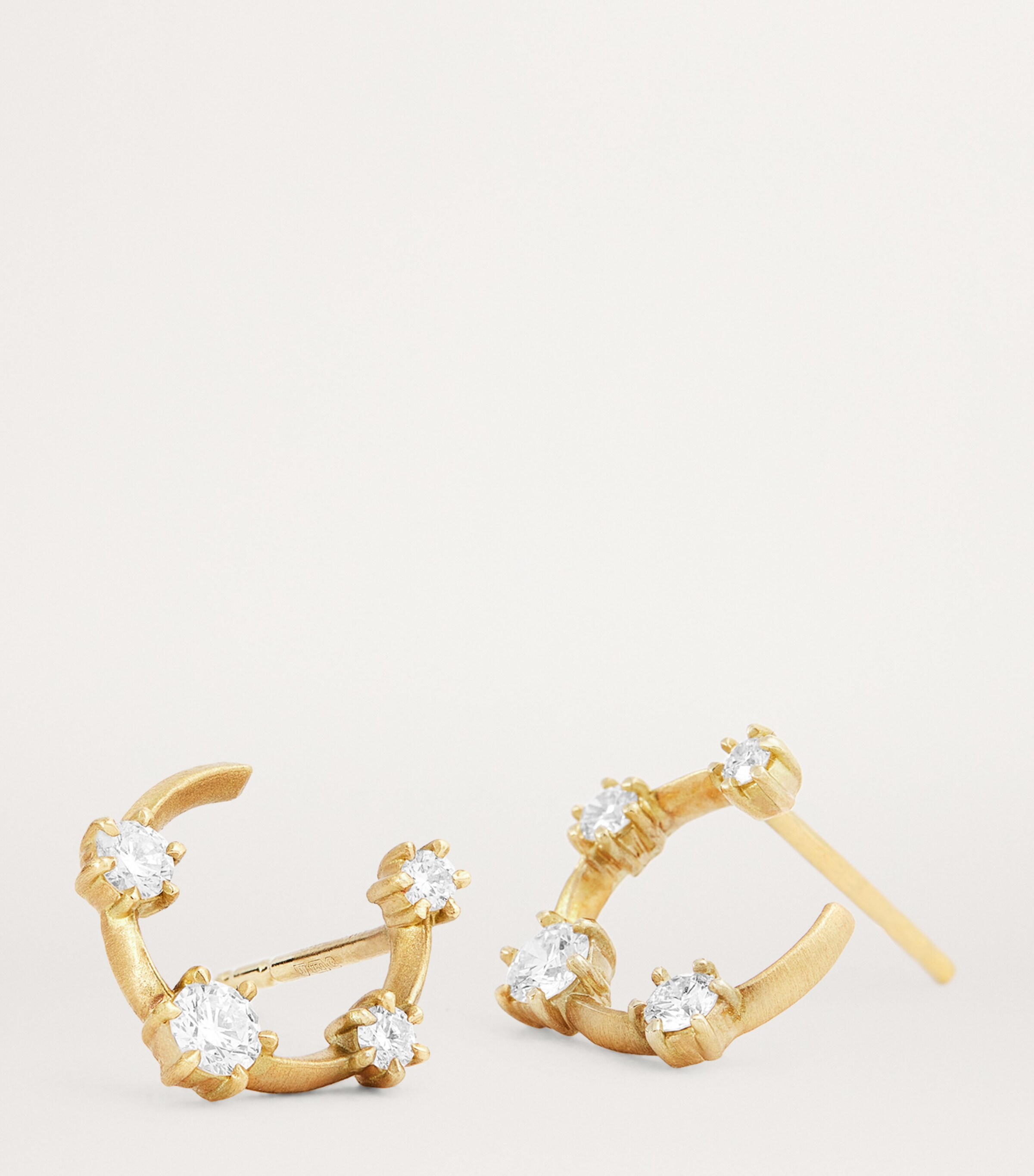 Jade Trau Small Yellow Gold and Diamond Kismet Hoops | Harrods UK