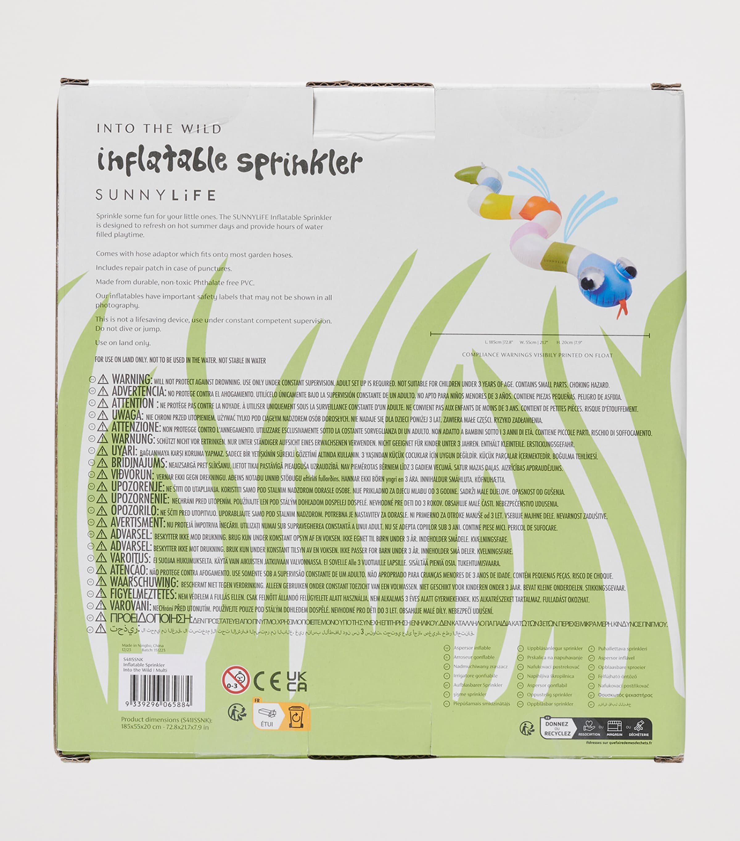 Sunnylife Kids Into The Wild Inflatable Snake Sprinkler | Harrods UK
