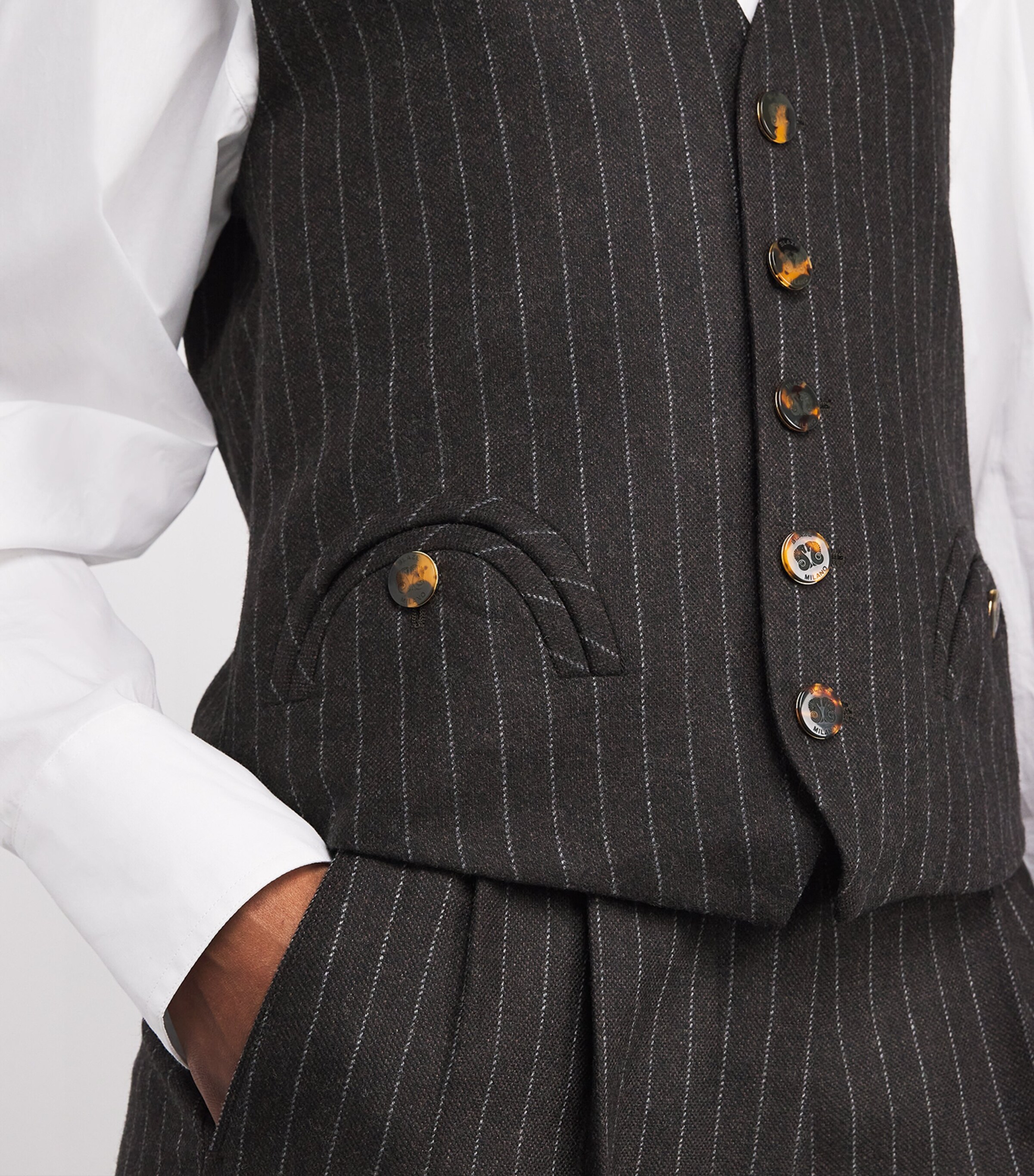 Blazé Milano Brown Virgin Wool-Cashmere Lady Maud Waistcoat | Harrods CN