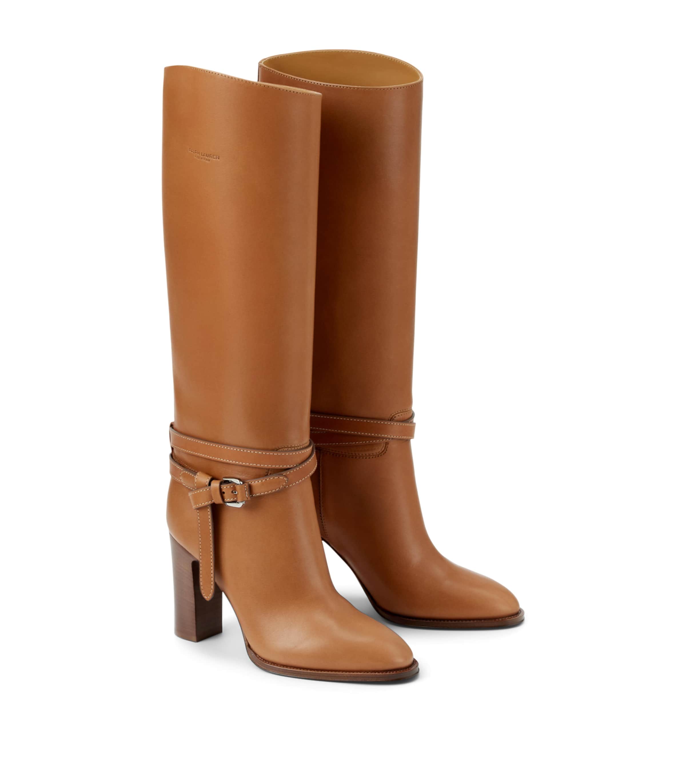 Ralph Lauren Collection Gold Leather Donnely Knee-High Boots 90 ...