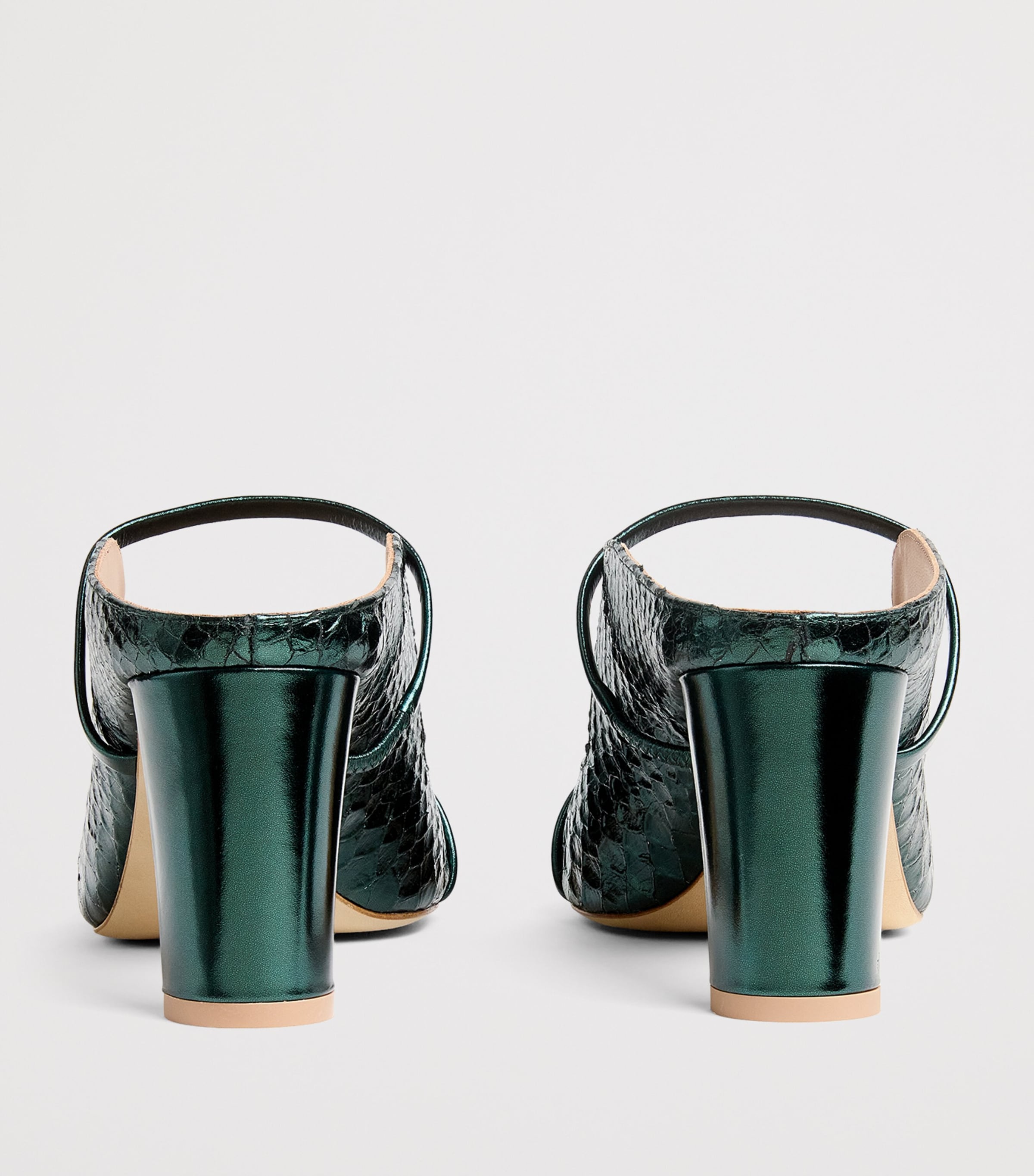 Malone Souliers Green Leather Crocodile-Effect Norah Mules 70 | Harrods AU