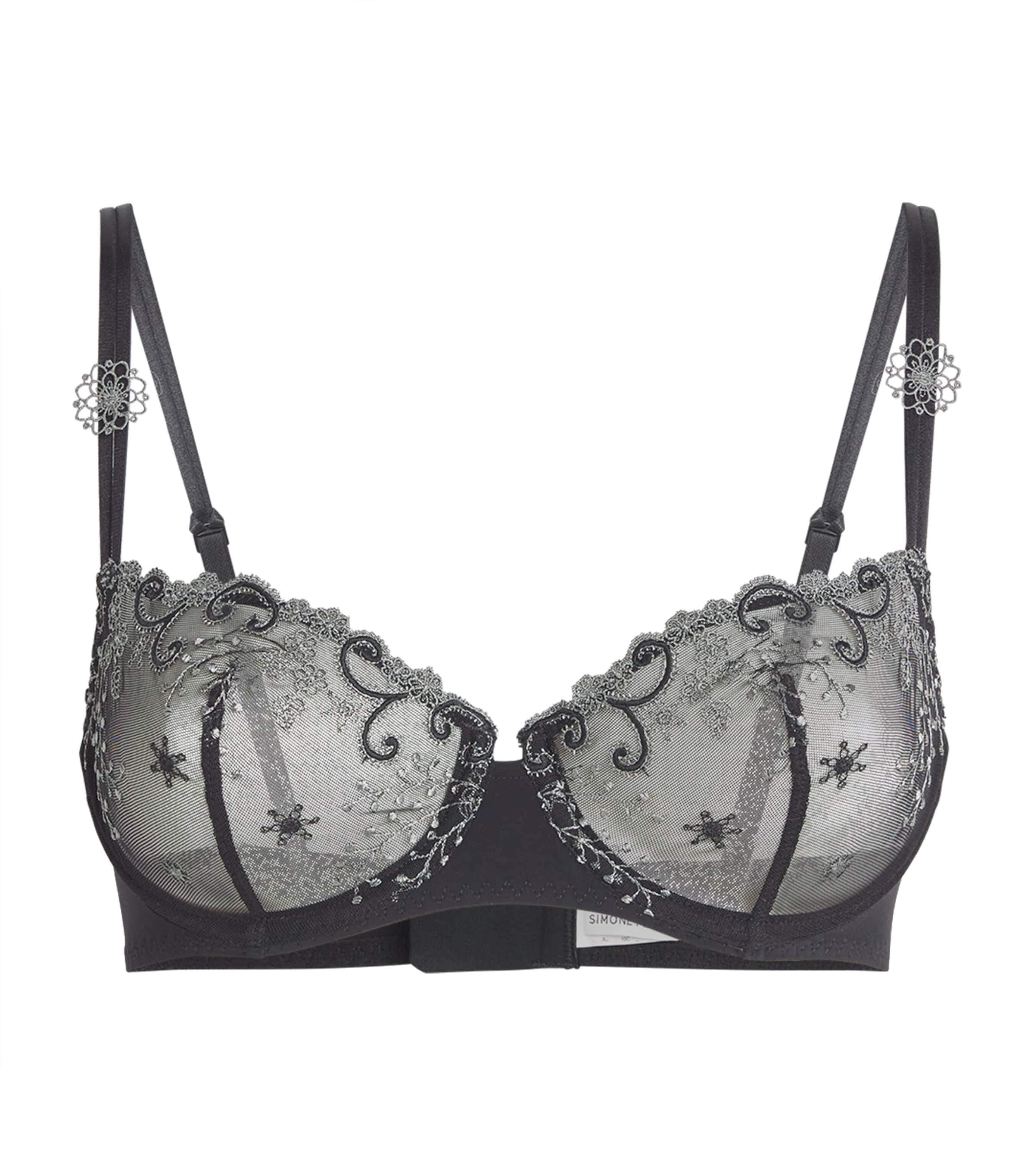 Simone Perele Black Embellished Délice Half-Cup Bra | Harrods UK