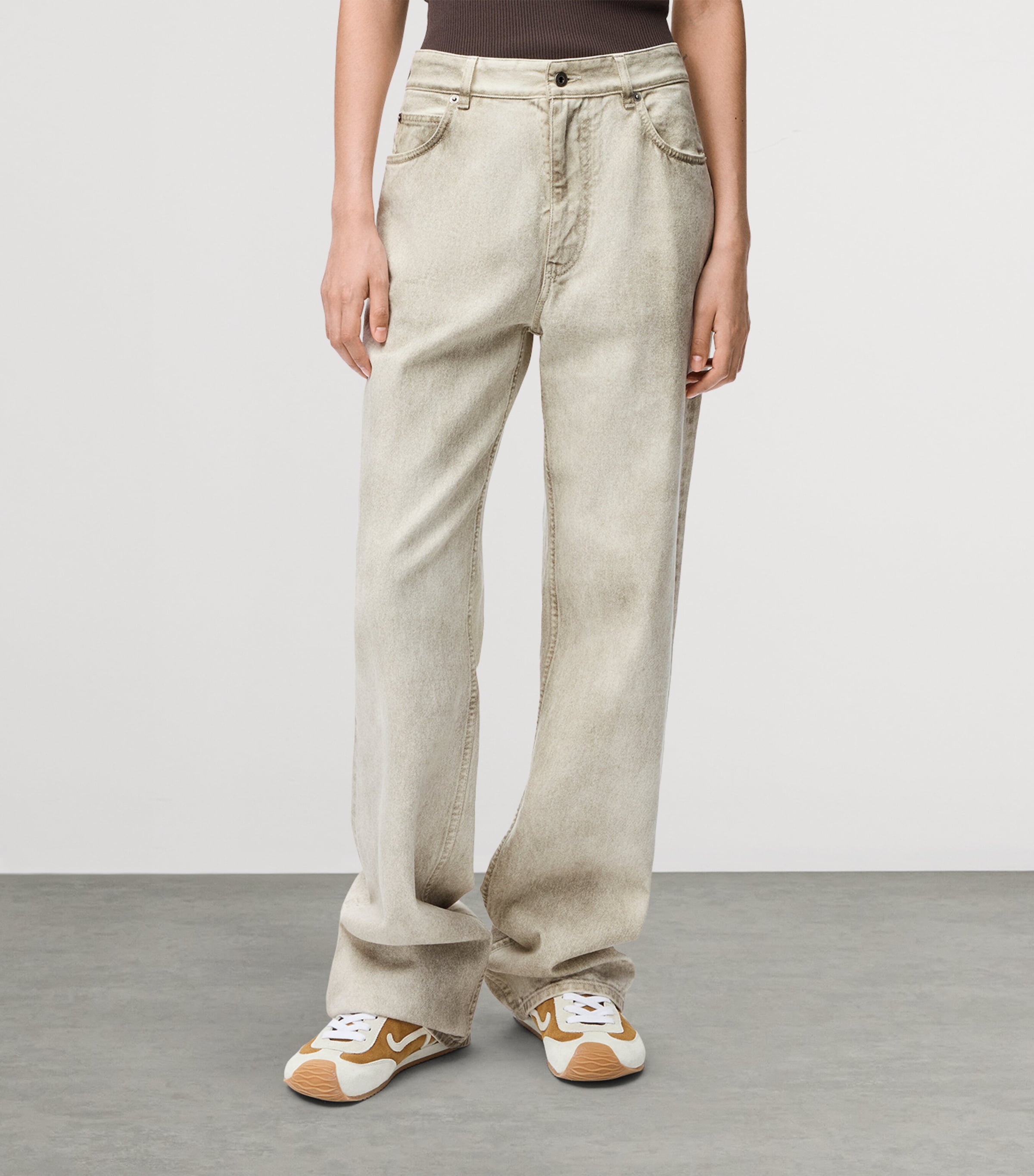 LOEWE Grey Anagram Wide-Leg Jeans | Harrods NZ