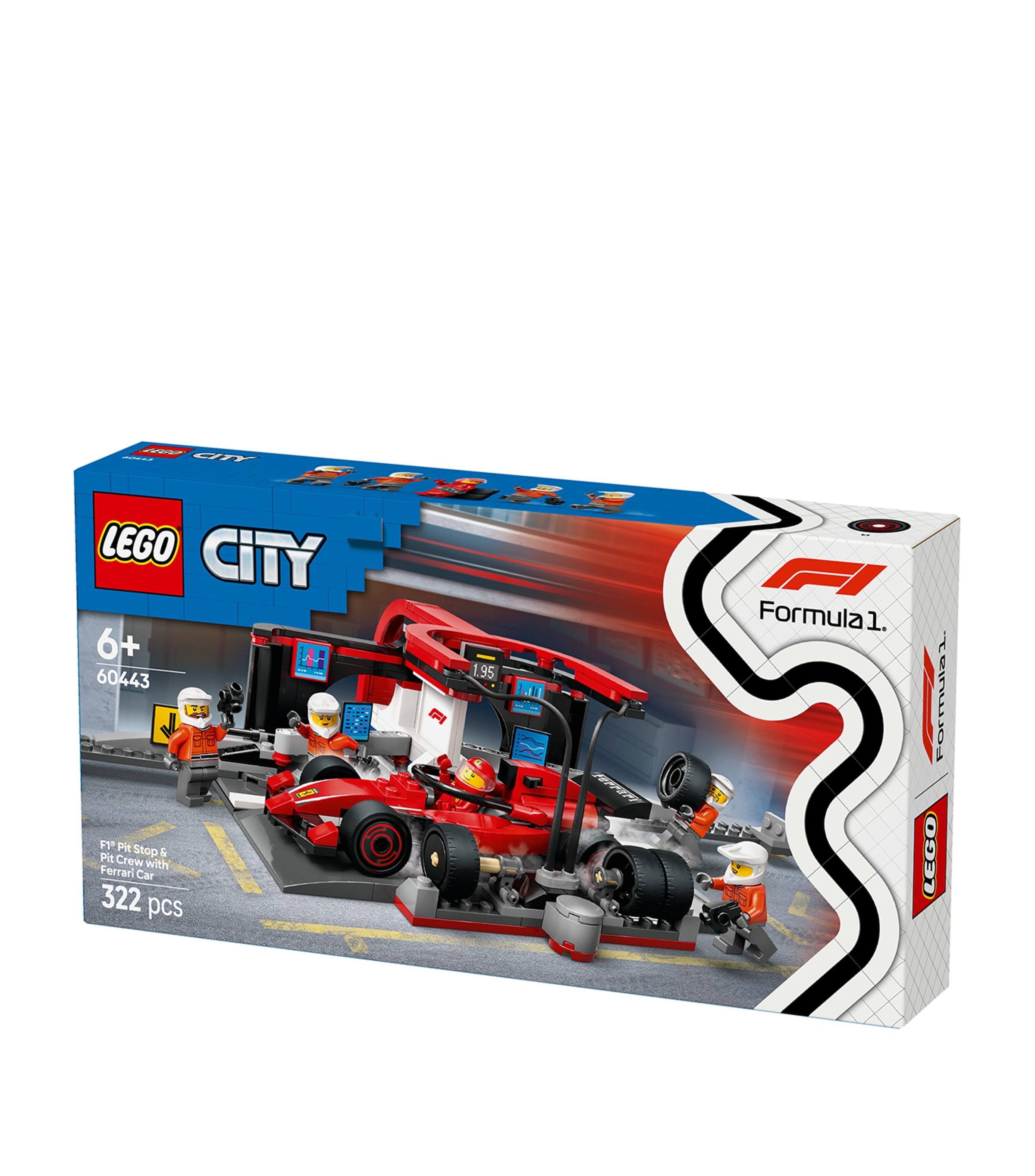 Lego CITY F1 Pit Stop & Pit Crew with Ferrari Car 60443 | Harrods UK