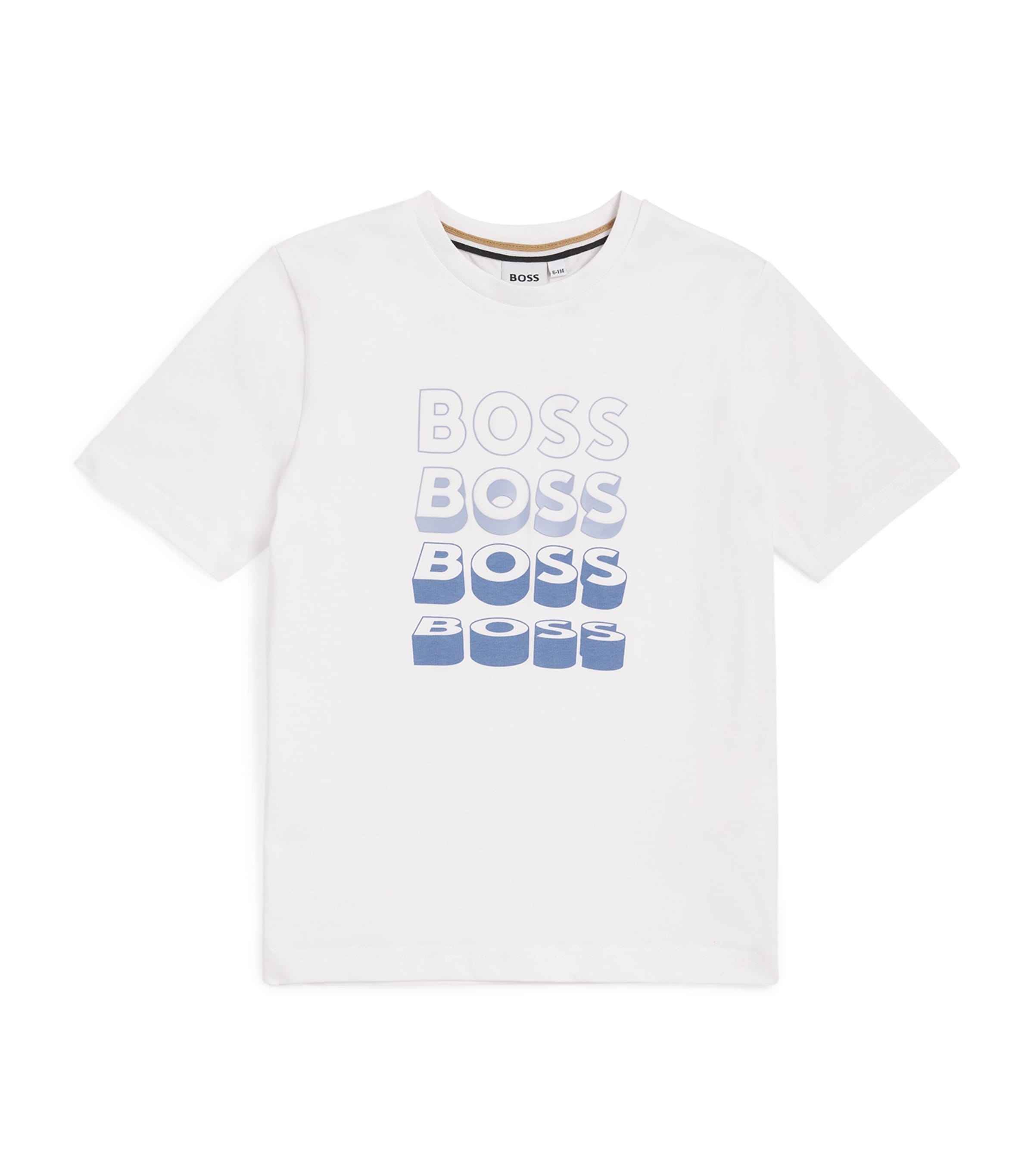 BOSS Kidswear White Cotton Logo T-Shirt (4-16 Years) | Harrods UK