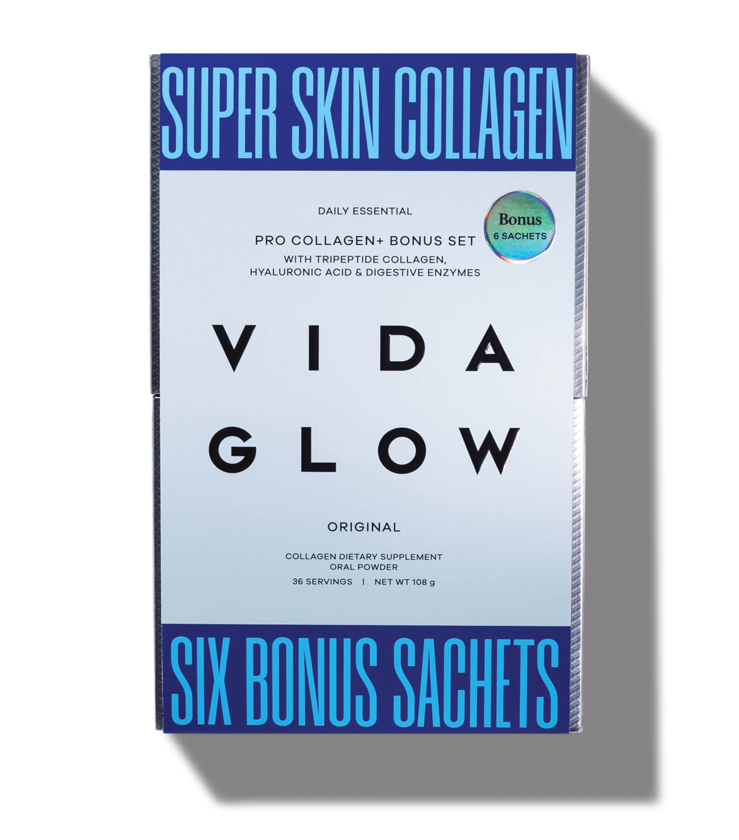 Vida Glow Super Skin Collagen Pro Collagen+ Bonus Set (36 x 3g ...