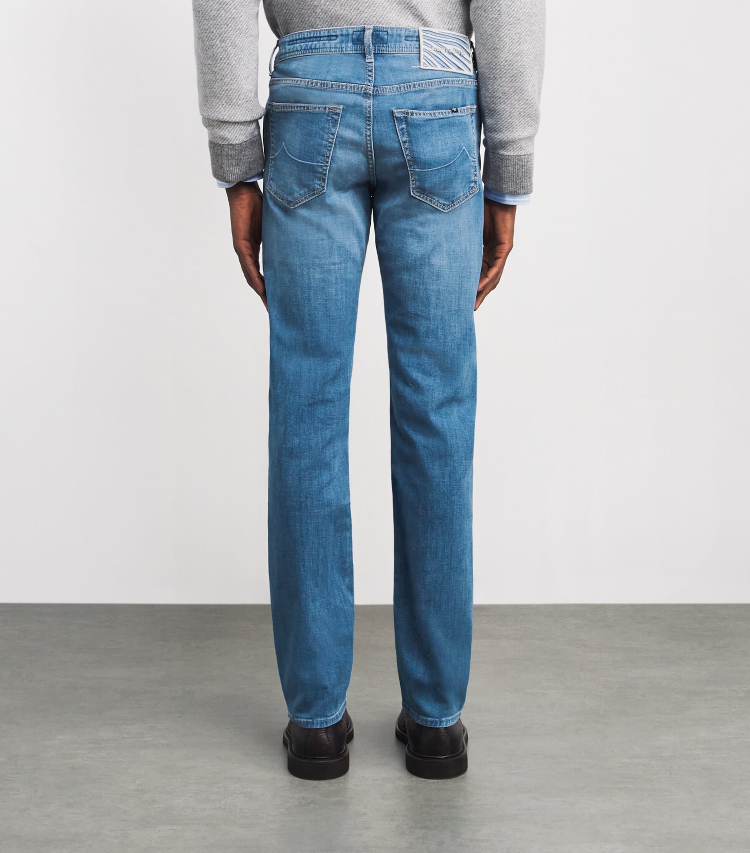 JACOB COHËN Blue Nubuck-Patch Bard Slim Jeans | Harrods US