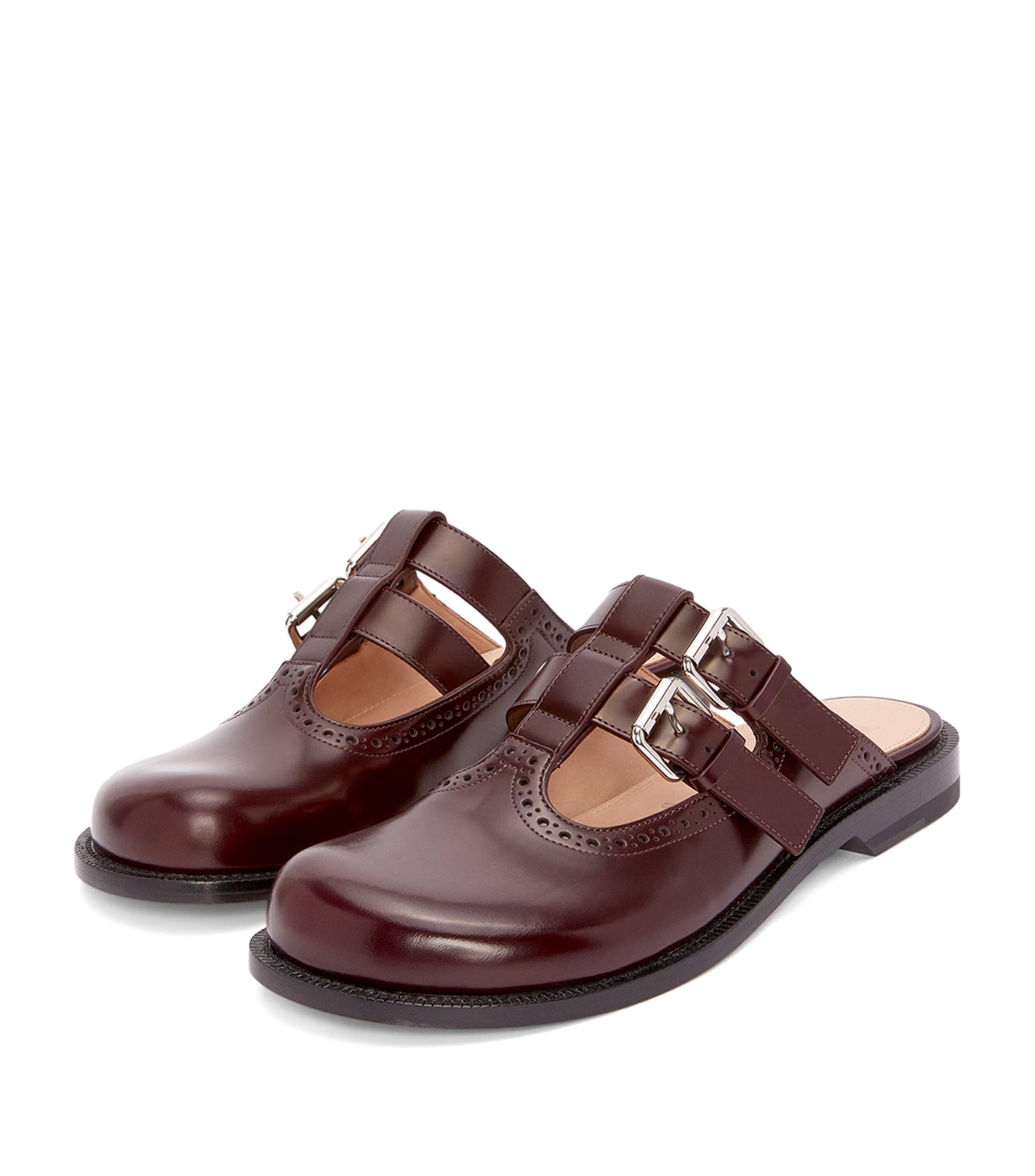 LOEWE Leather Campo Mary Jane Mules | Harrods UK