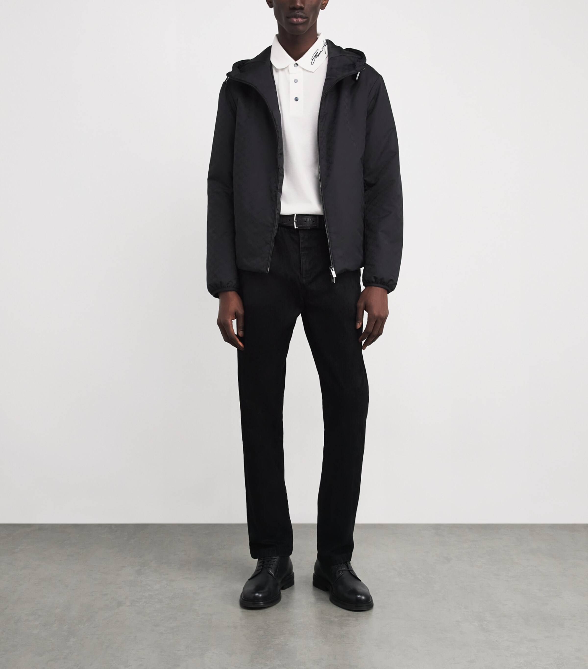 Emporio Armani White Cotton Piqué Signature Polo Shirt | Harrods CA