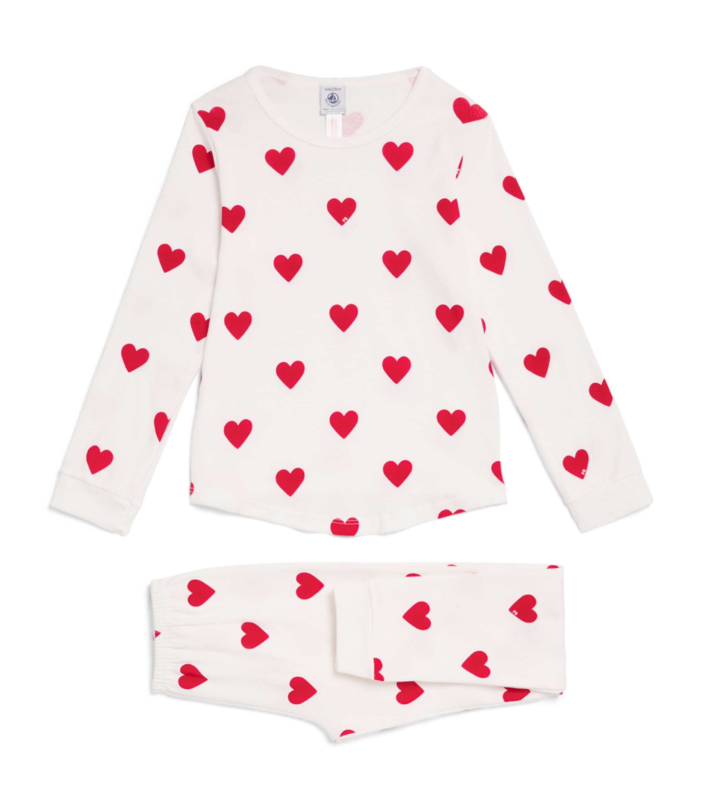 Petit Bateau White Cotton Heart Pyjama Set (4-12 Years) | Harrods US