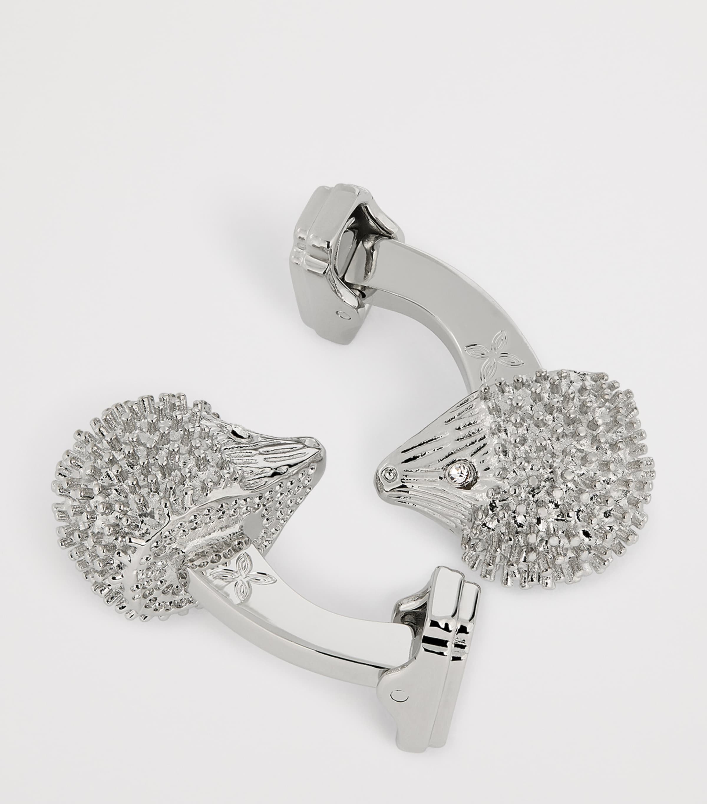 Tateossian Palladium-Plated and Swarovski Crystal Hedgehog Cufflinks ...