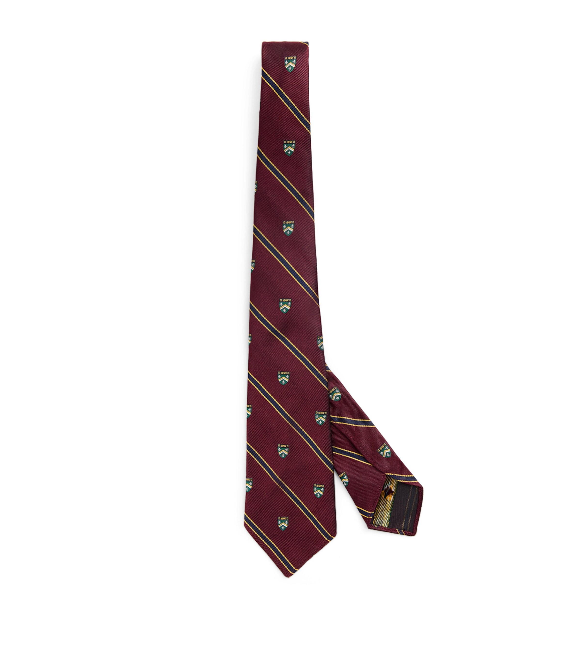 Polo Ralph Lauren Red Silk Crest Stripe Tie | Harrods US