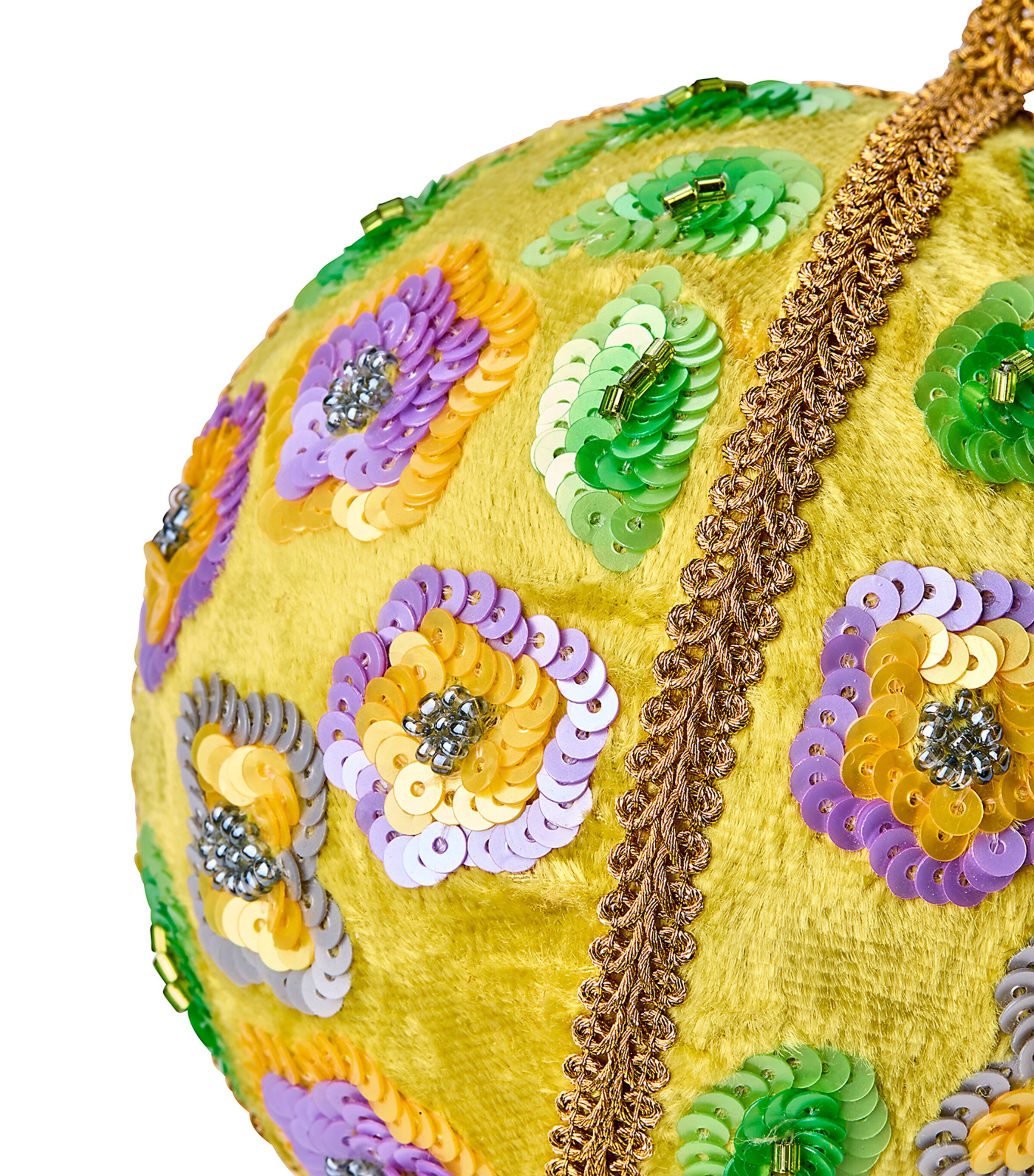 Harrods Velveteen Sequinned Bauble | Harrods UK