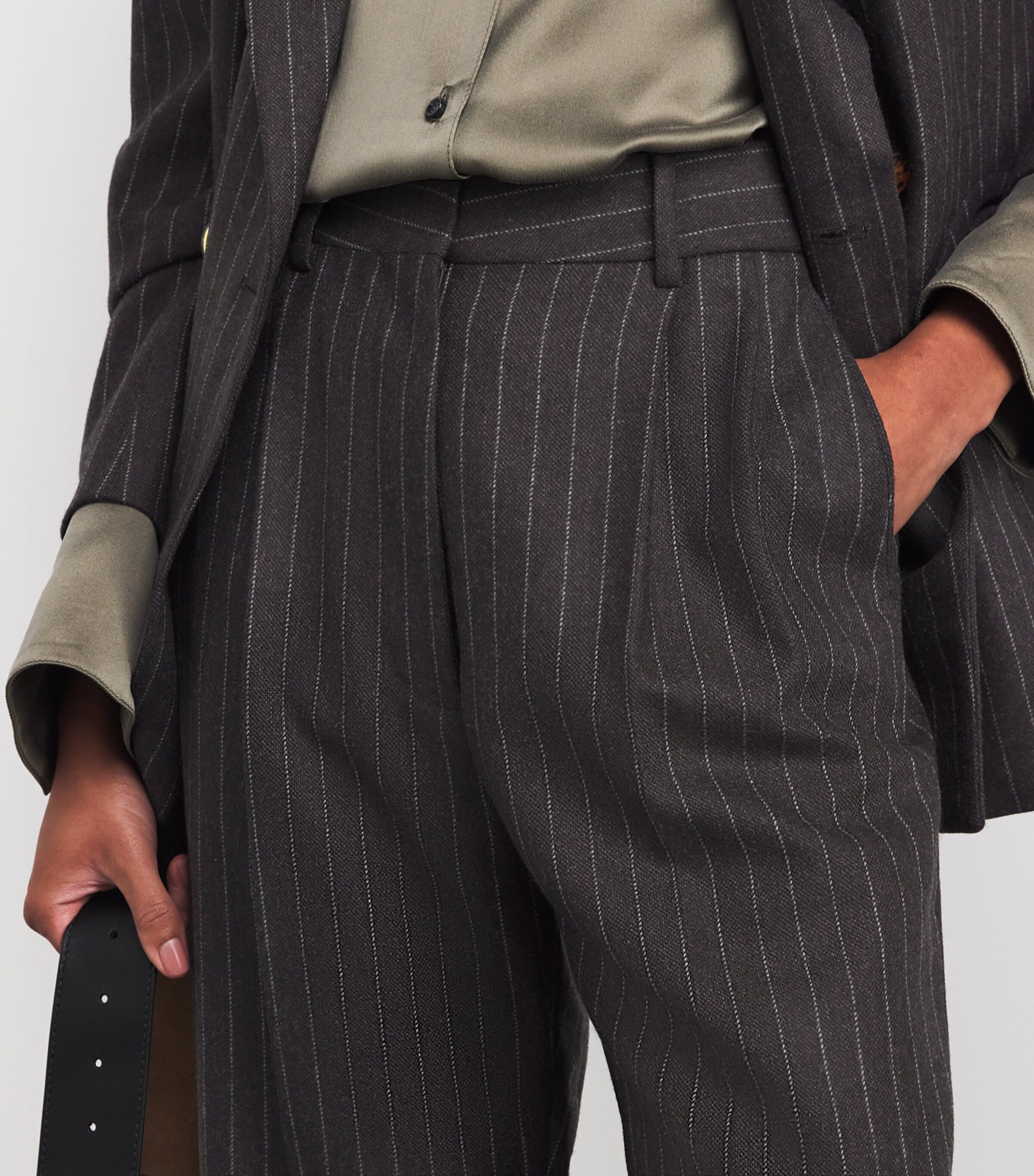 Blazé Milano Brown Wool-Cashmere Pinstripe Fox Trousers | Harrods US