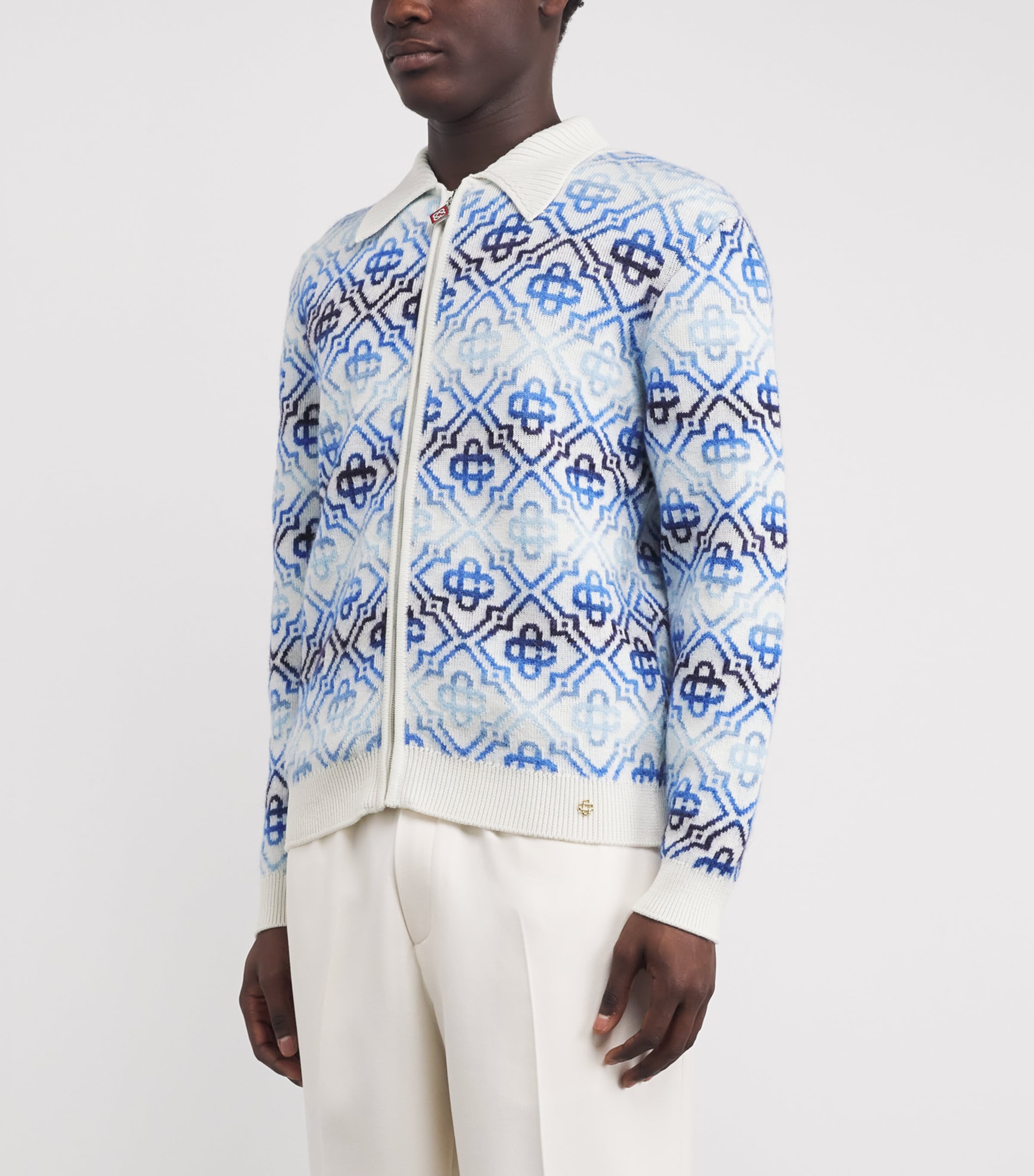 Casablanca Multi Wool-Blend Monogram Zip-Up Sweater | Harrods CA