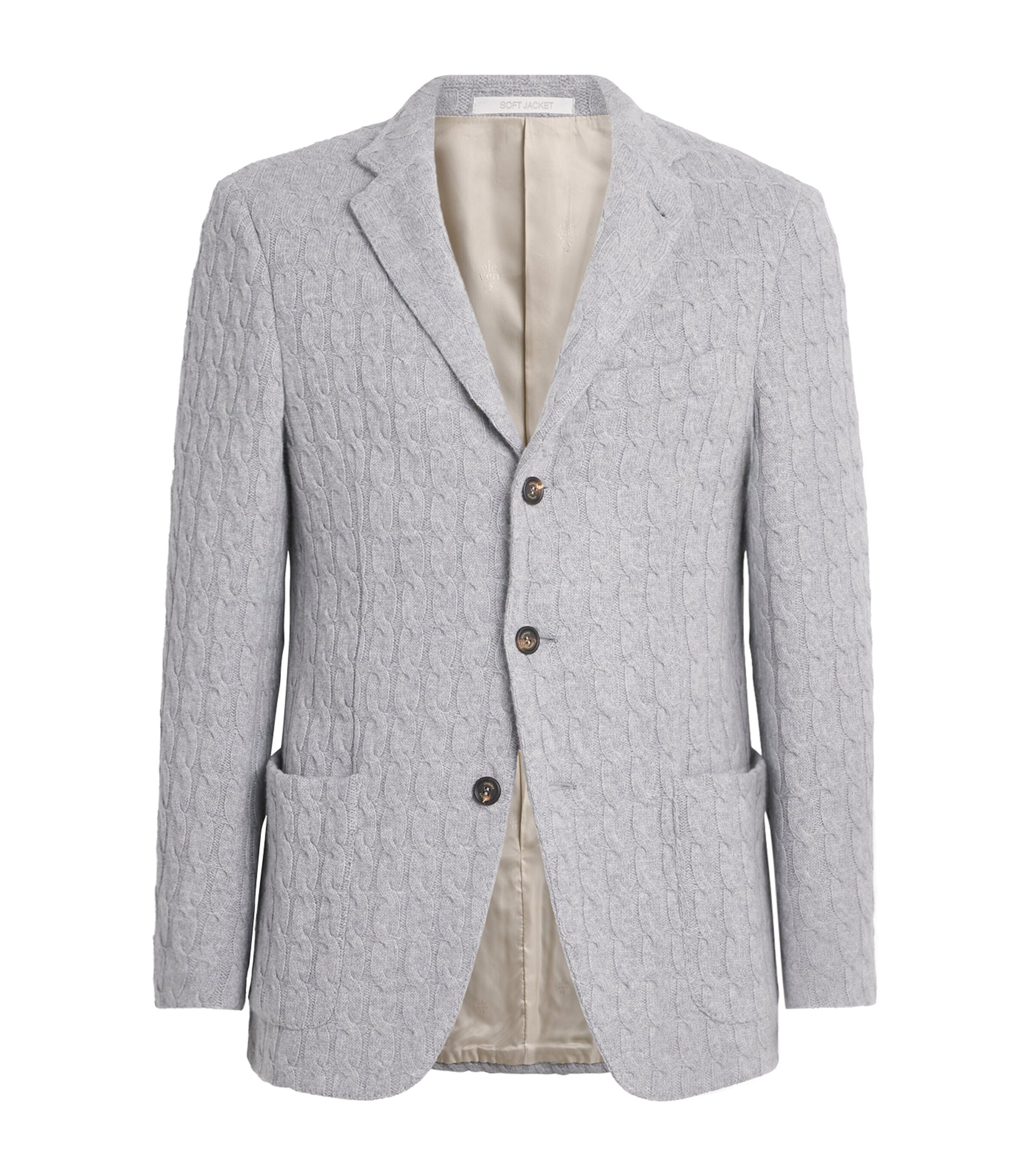 Eleventy Grey Wool-Cashmere Braided Blazer | Harrods HK