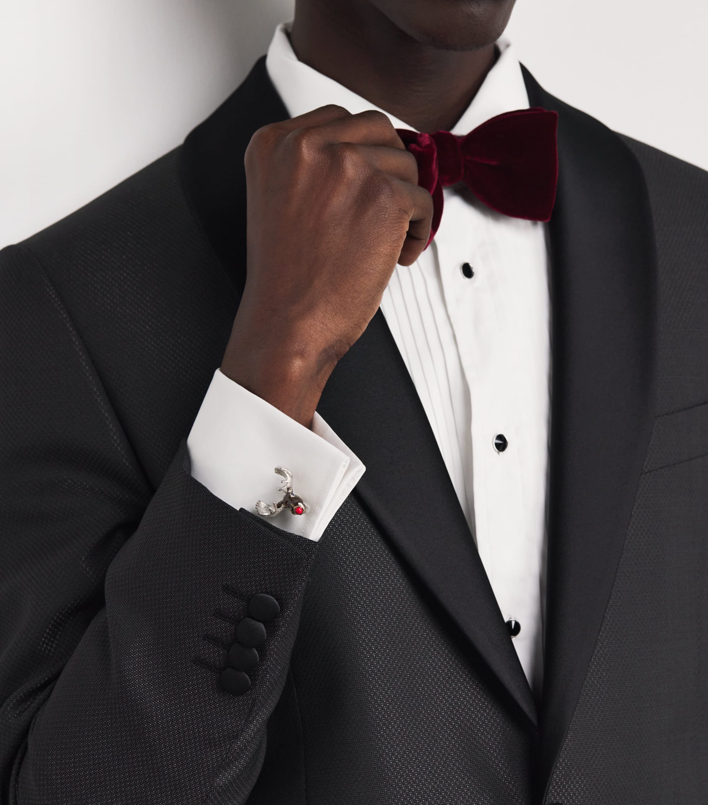 Deakin & Francis Sterling Silver Christmas Moose Cufflinks | Harrods US