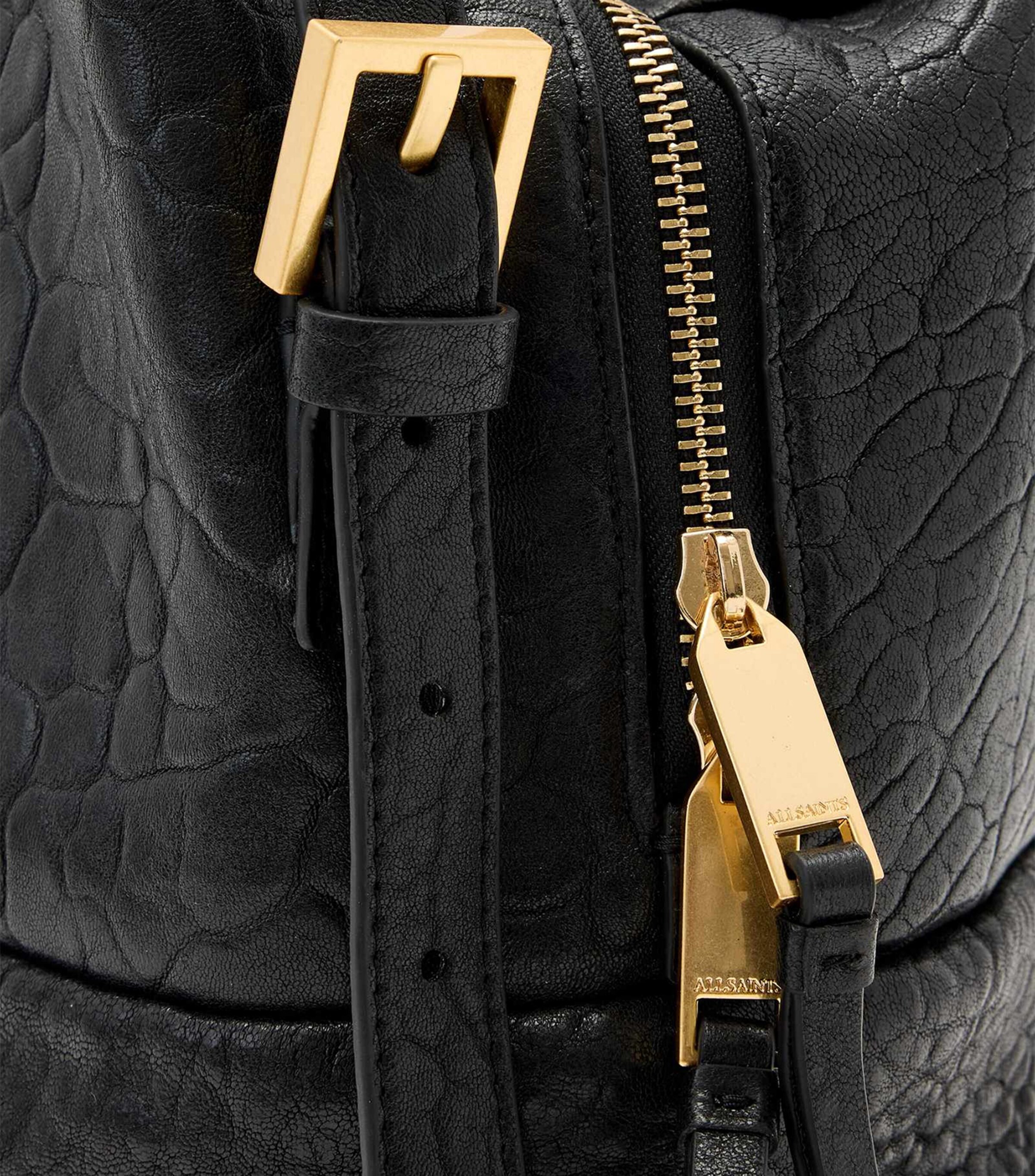 AllSaints Black Leather Ares Cross-Body Bag | Harrods AU