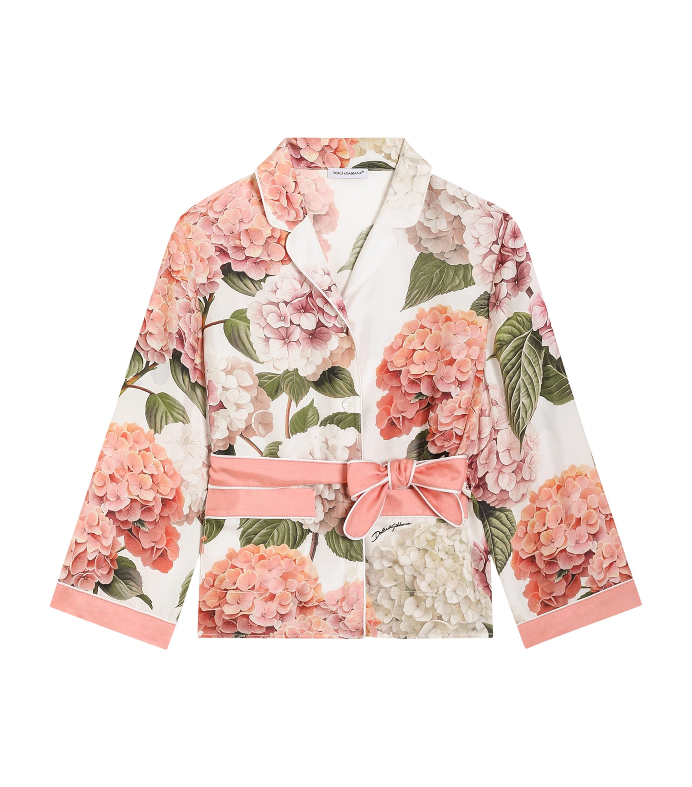 Dolce&Gabbana Kids Multi Silk Hydrangea Print Shirt (8-12+ Years ...