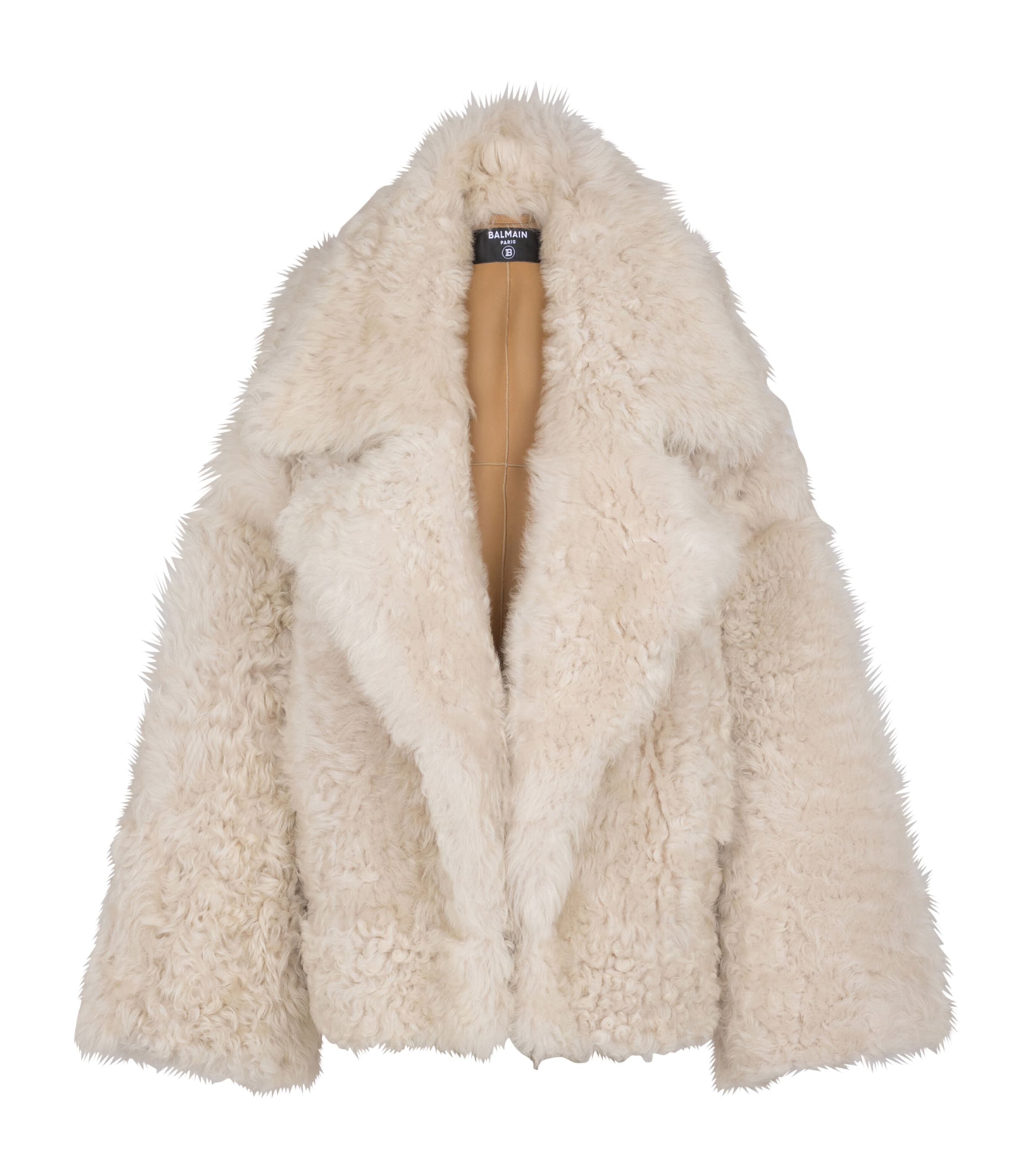Balmain Beige Shearling Coat | Harrods CA
