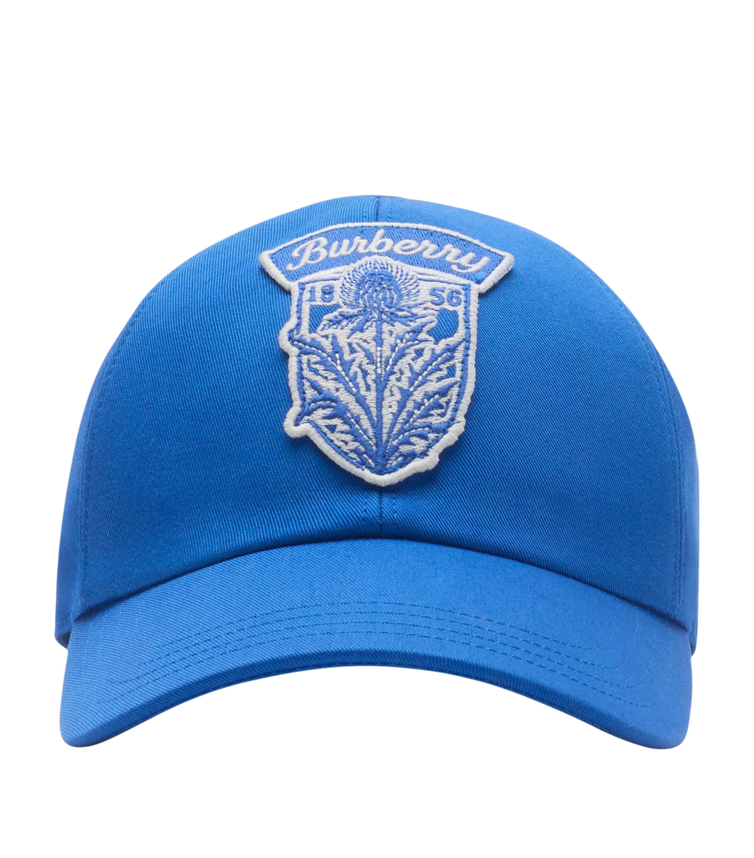 Burberry Blue Cotton Gabardine Thistle Shield Cap | Harrods US