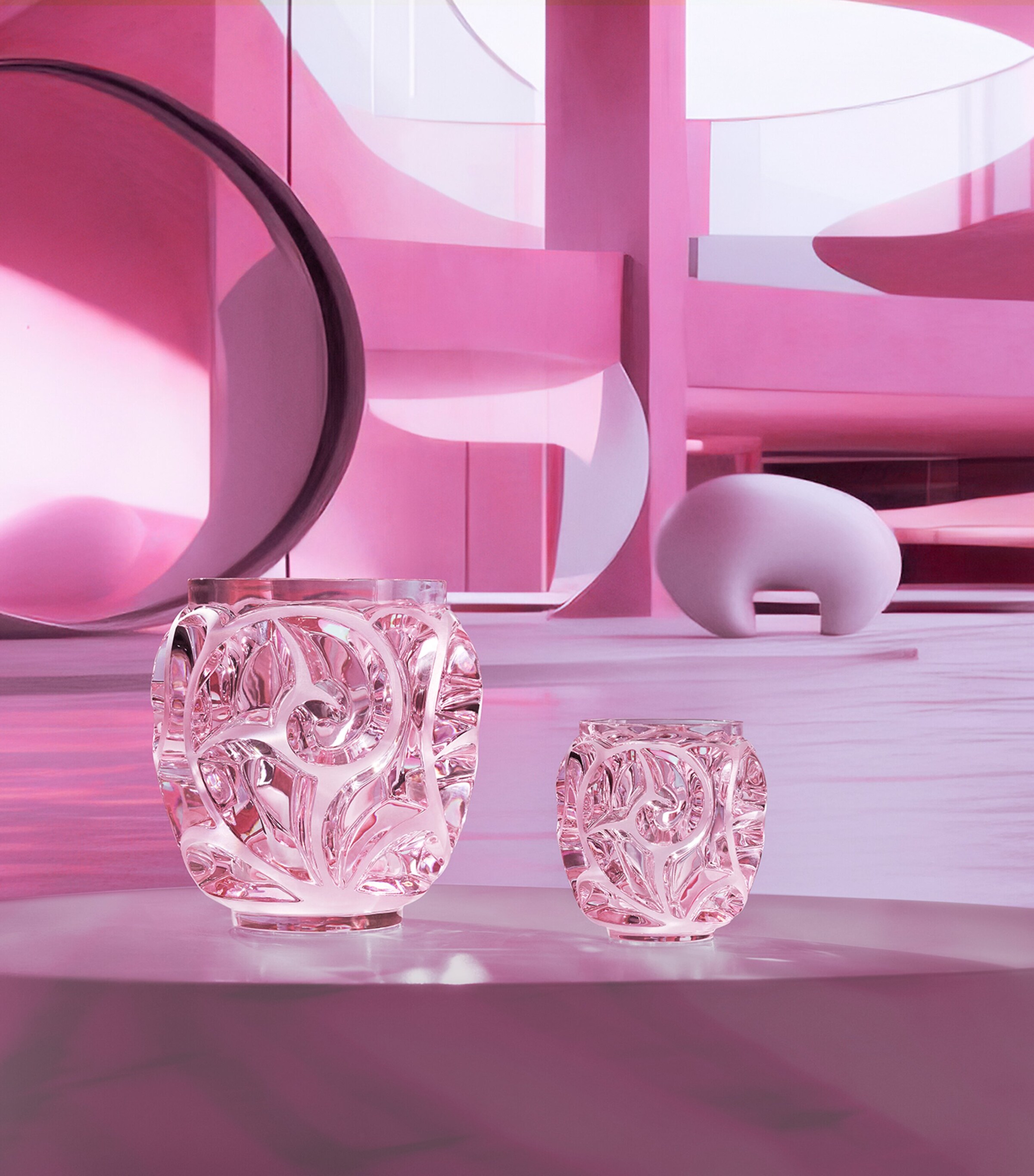 Lalique Rose Nebula Tourbillons Vase (12.5cm) | Harrods AU