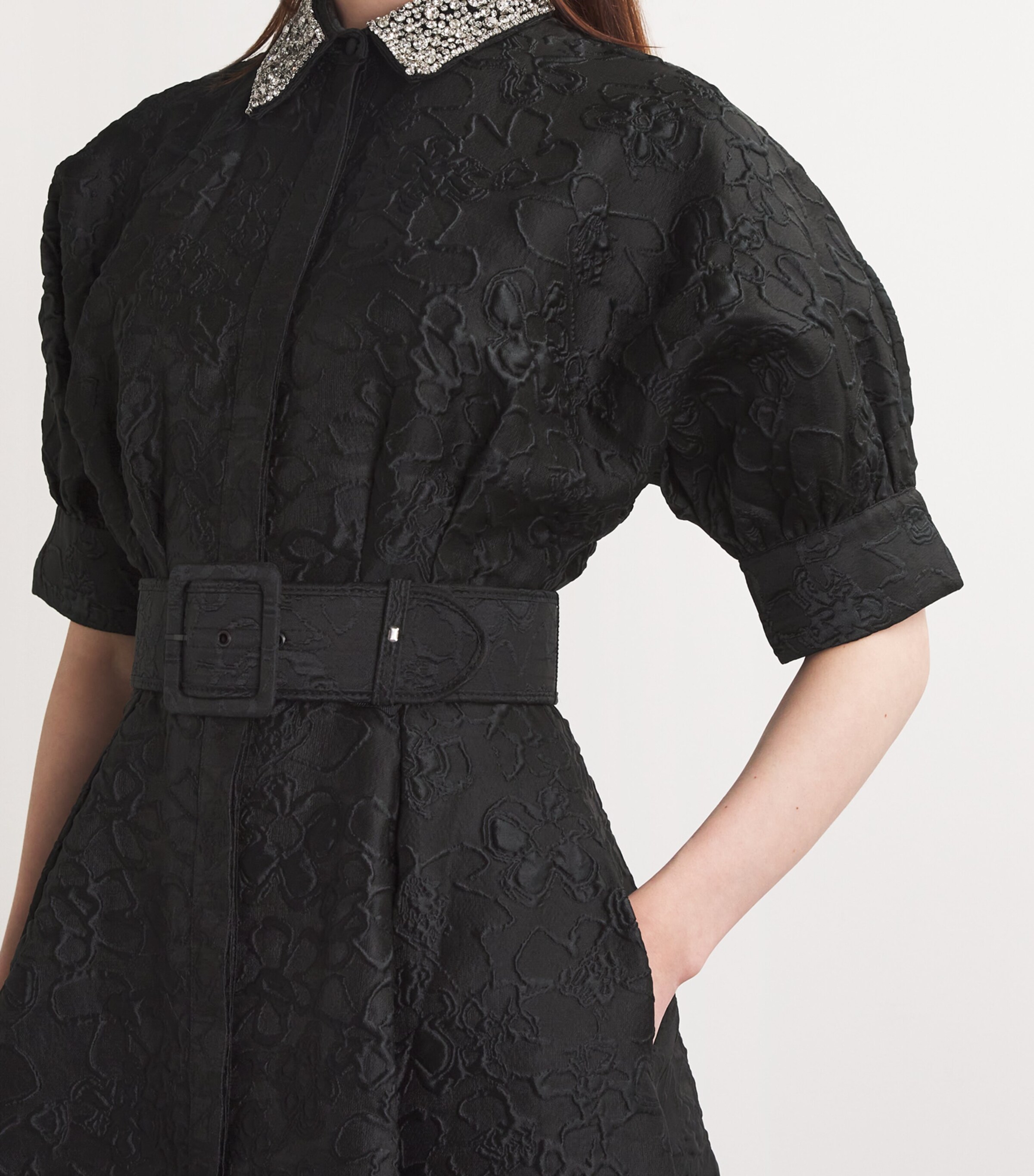 Rebecca Vallance Embellished-Collar Belted Esther Gown | Harrods US