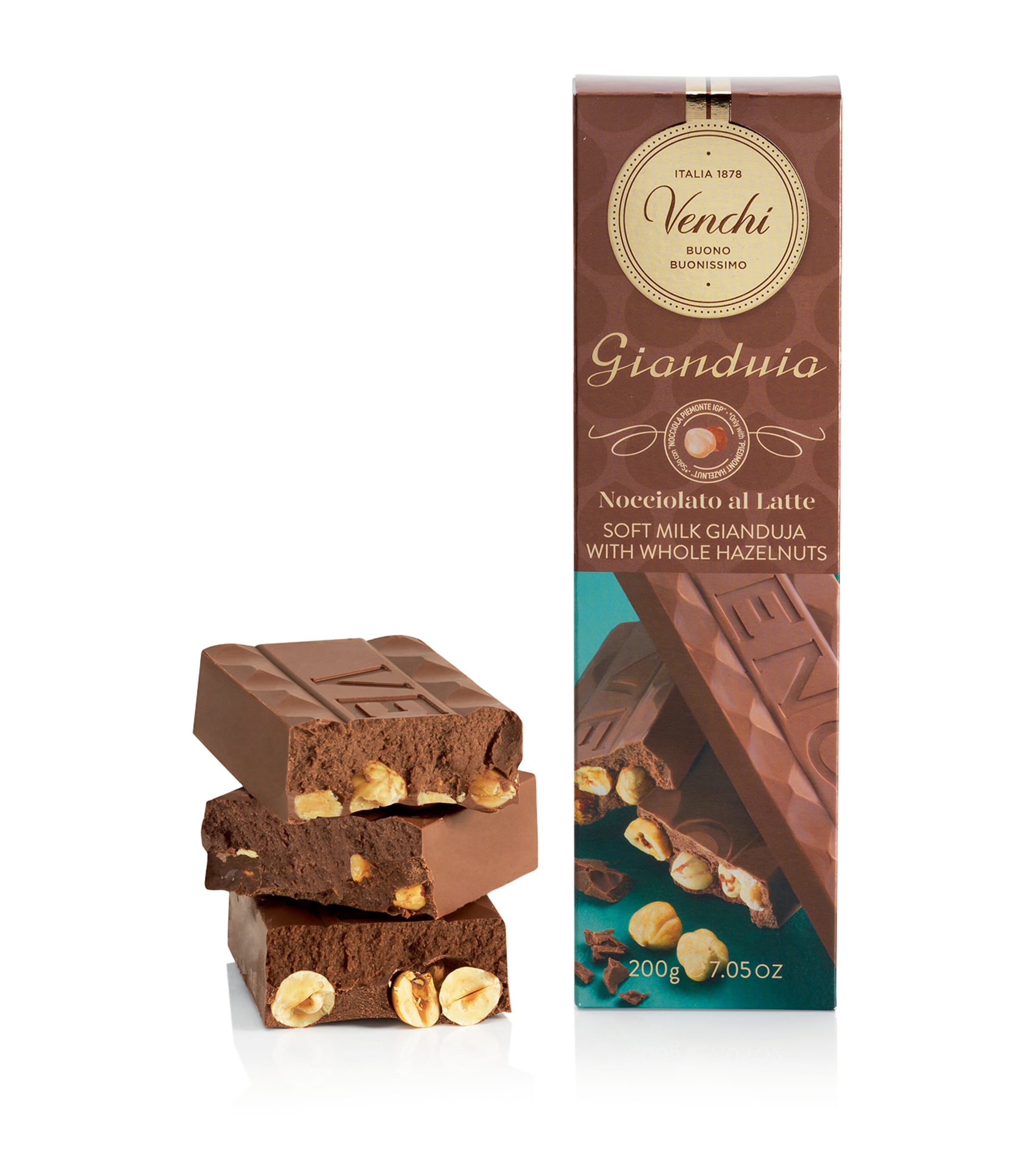 Venchi 1878 Milk Gianduia with Hazelnut Soft Chocolate Bar (200g ...