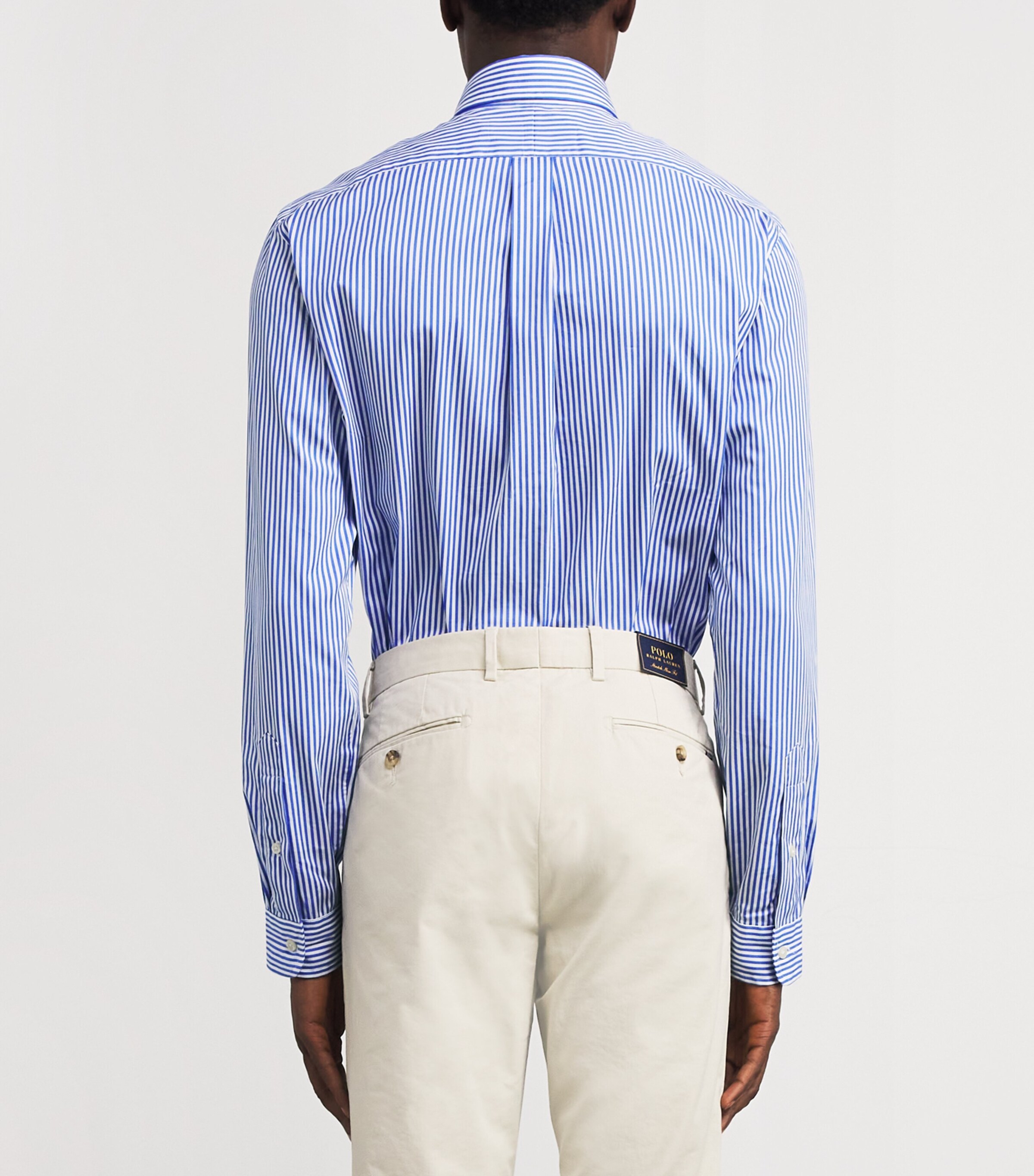Polo Ralph Lauren Blue Cotton Poplin Stripe Crest Shirt | Harrods US