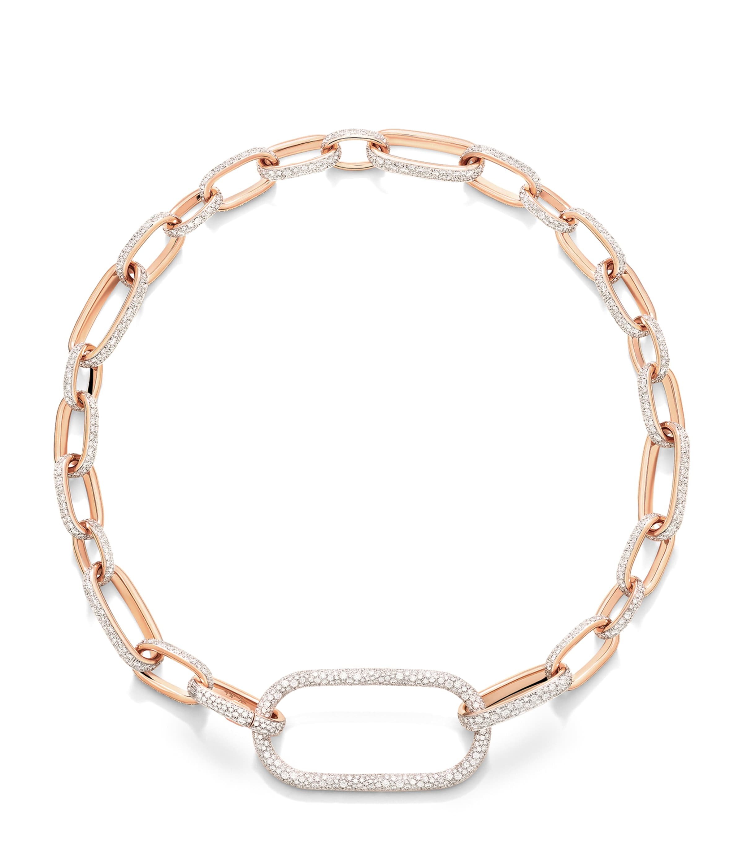 Pomellato Rose Gold and Diamond Iconica Chain Necklace | Harrods TW
