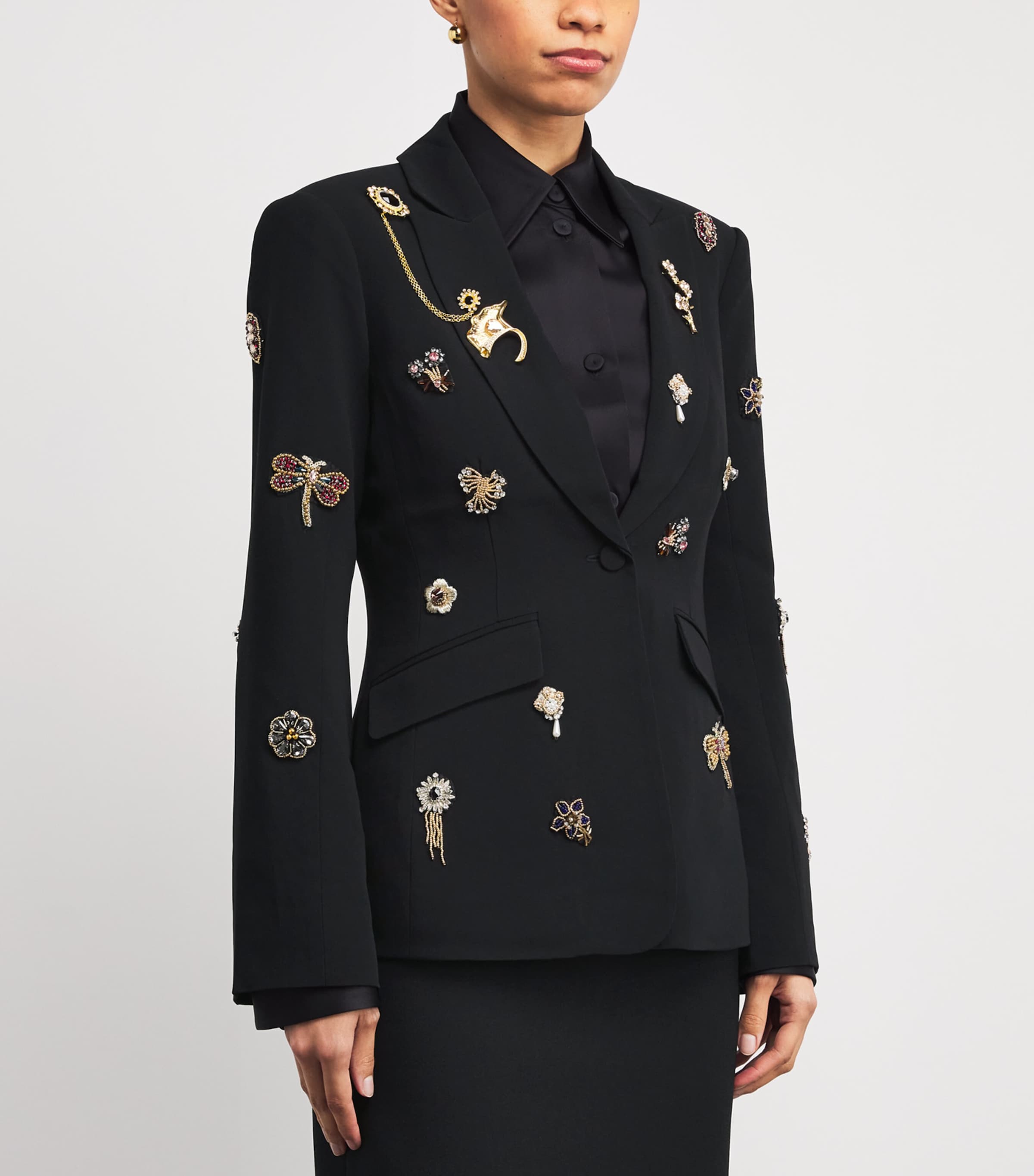 Cinq A Sept Black Gold Brooches Cheyenne Blazer | Harrods US