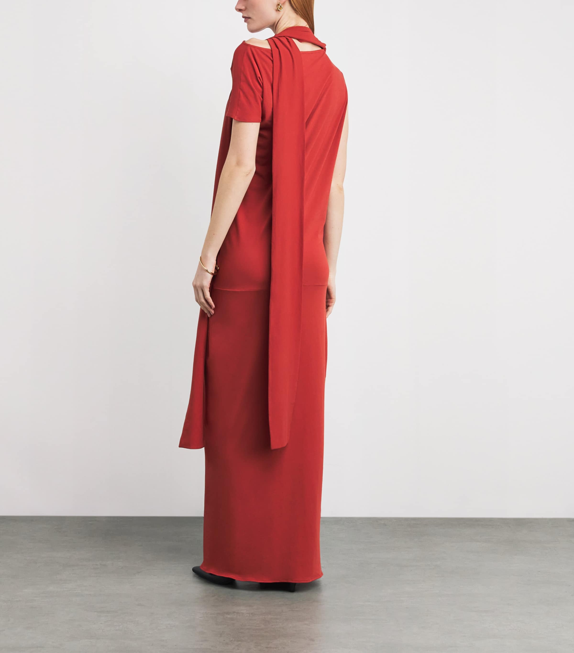 Voranida Red Cotton Scarf-Detail Maxi Dress | Harrods UK