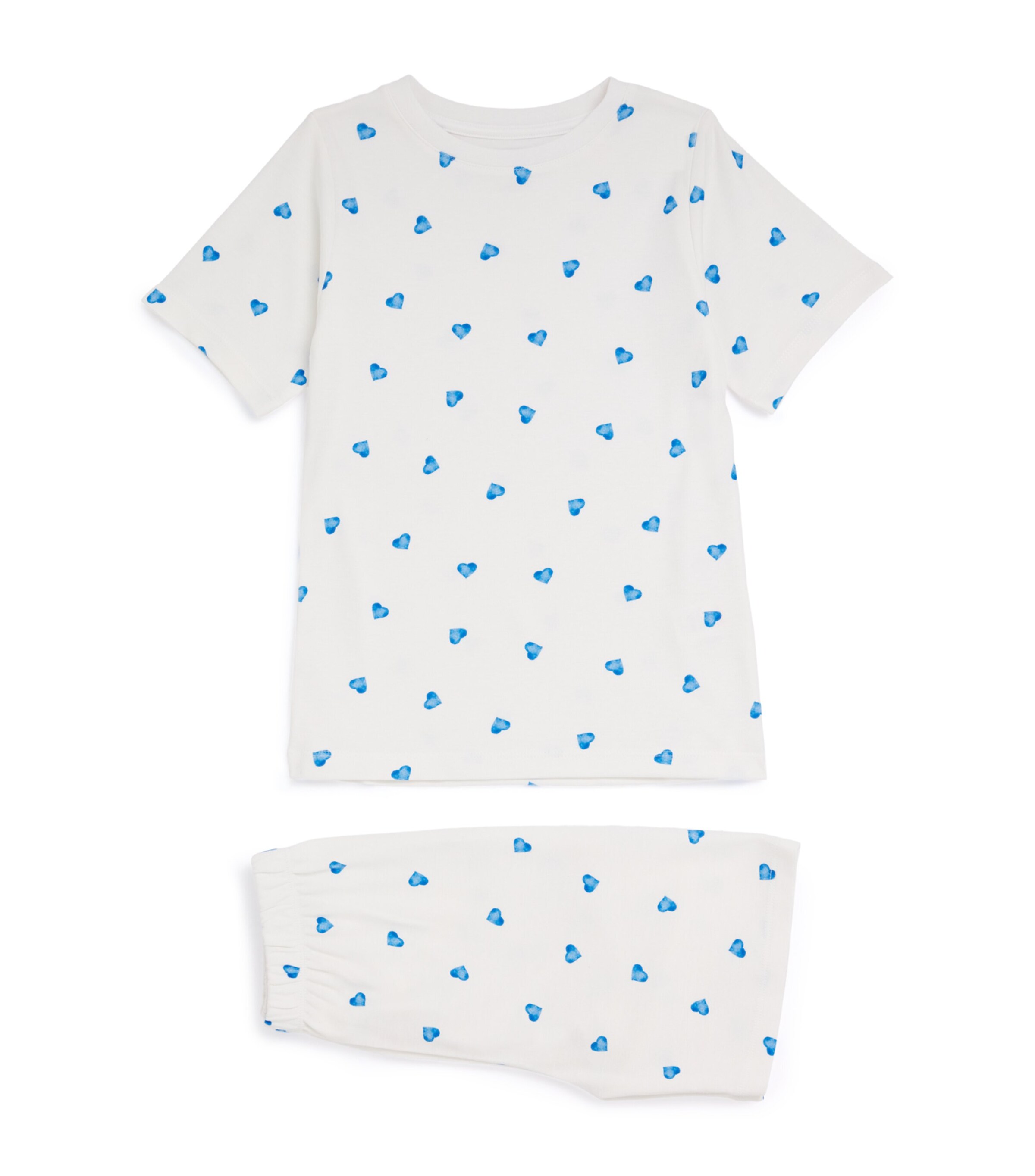 Rosa & Blue Bamboo-Cotton Heart Summer Pyjamas (4-5 Years) | Harrods HK