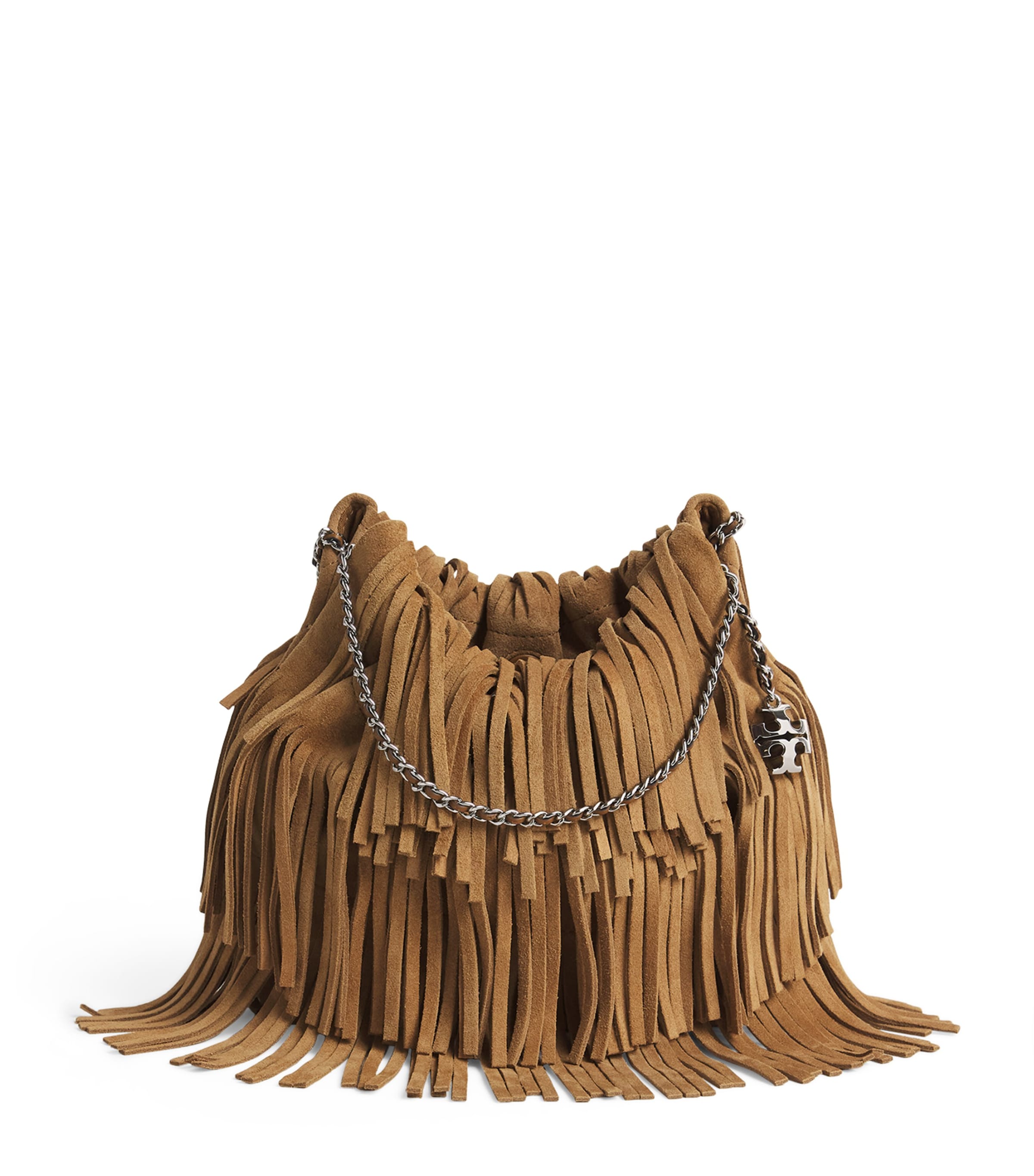Tory Burch Brown Mini Suede Fleming Top-Handle Bag | Harrods UK