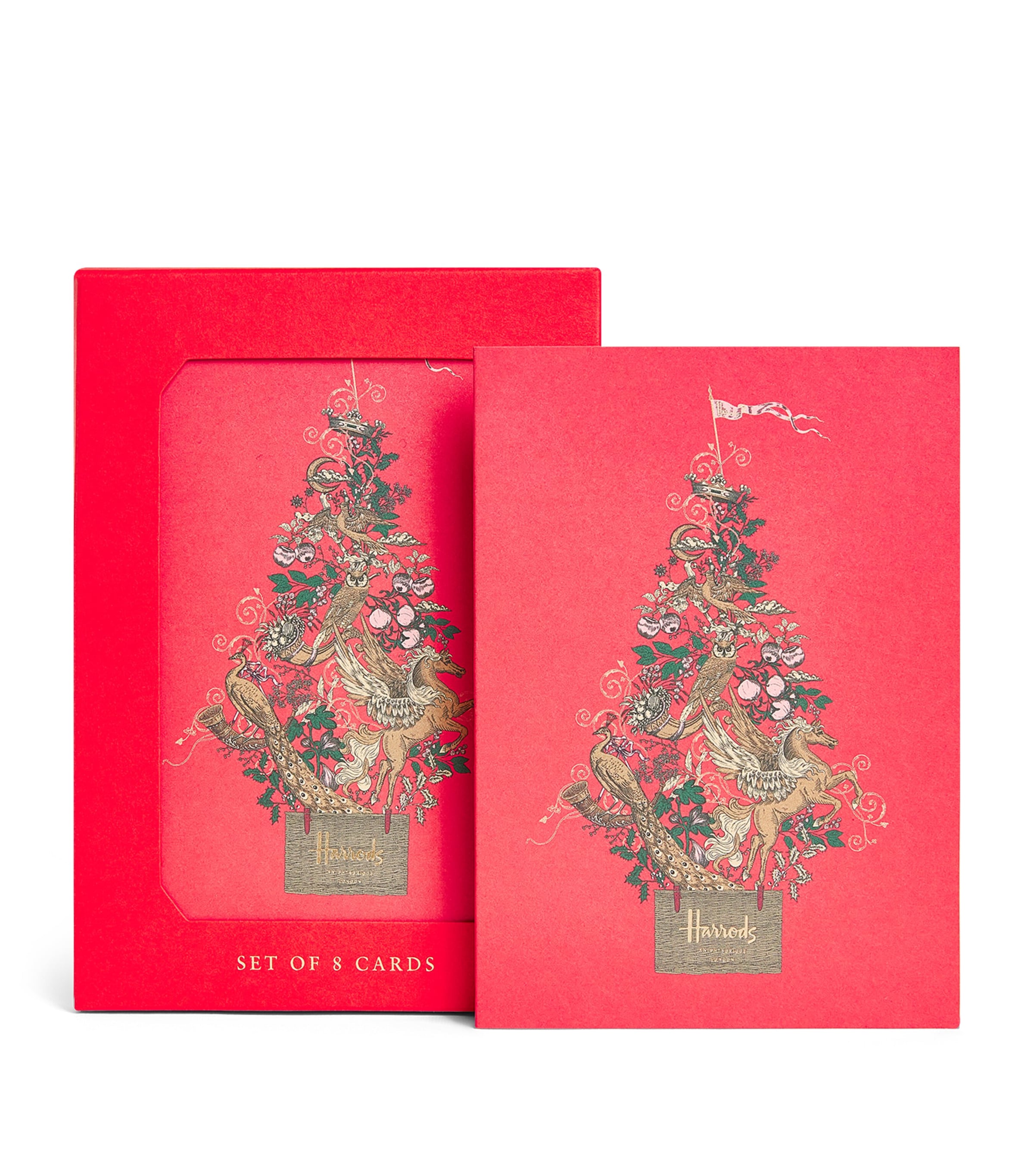 Harrods Set of 8 Christmas Tree Thank You Cards | Harrods US
