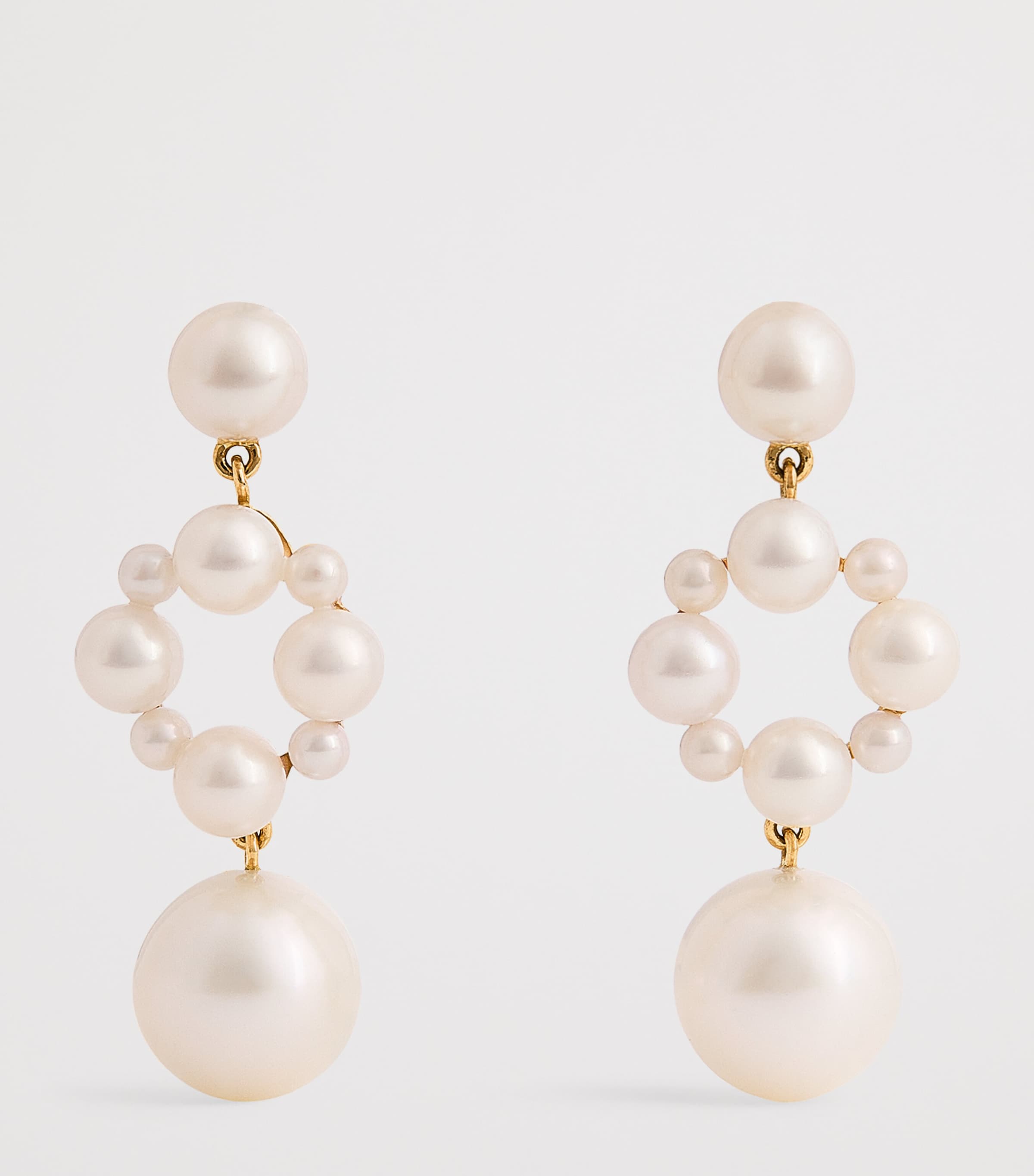 Sophie Bille Brahe Yellow Gold and Pearl Nebula Drop Earrings | Harrods IN
