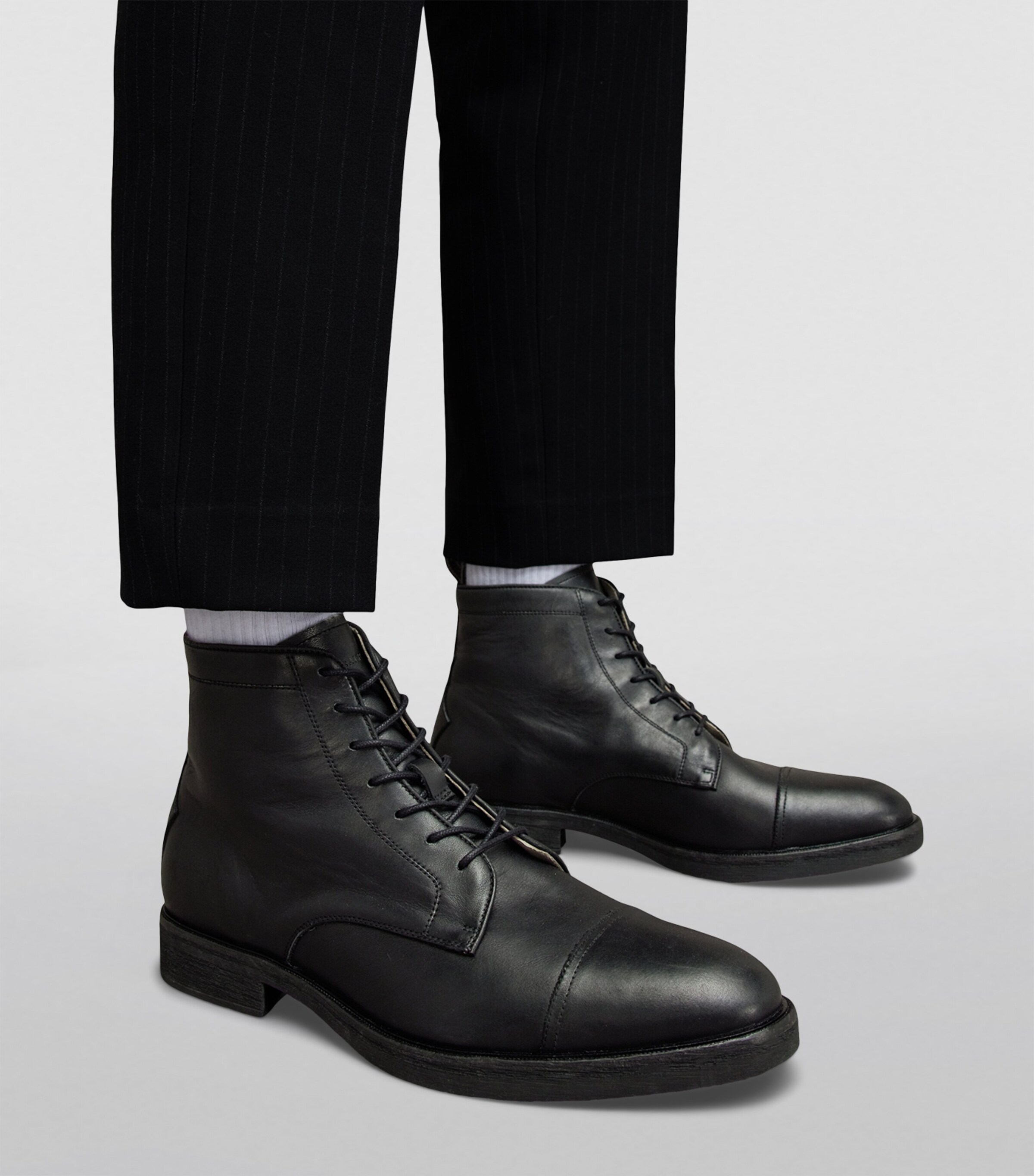 AllSaints Black Leather Drago Boots | Harrods UK
