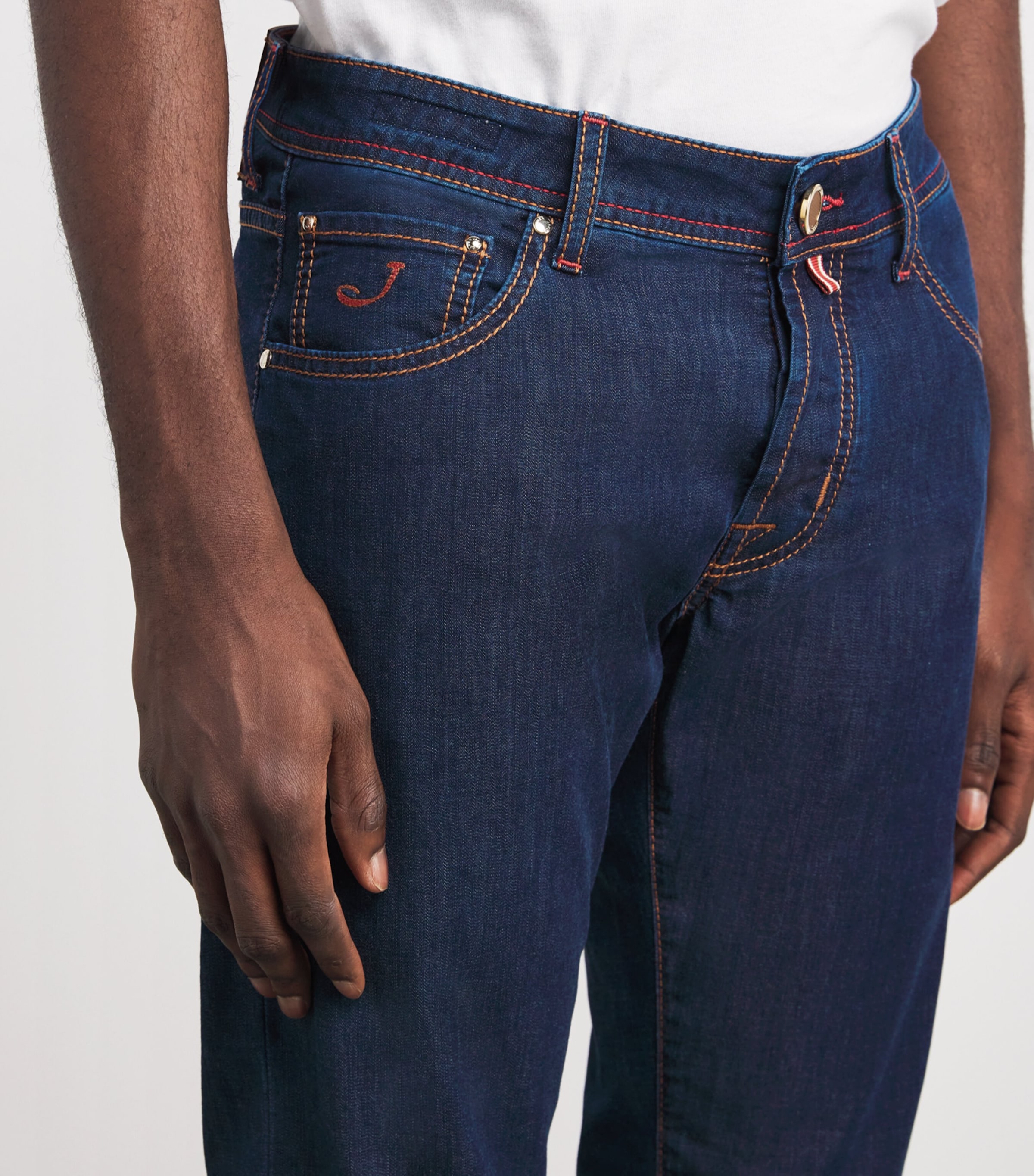JACOB COHËN Blue Stripe-Trim Nick Slim Jeans | Harrods US