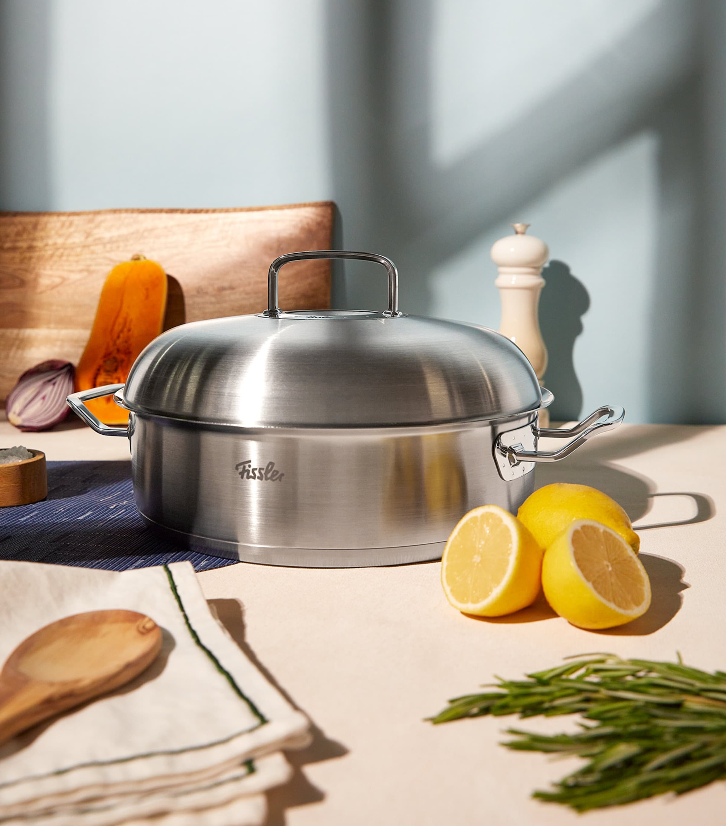 Fissler Original-Profi Round Roaster with High-Dome Lid (28cm) | Harrods UK