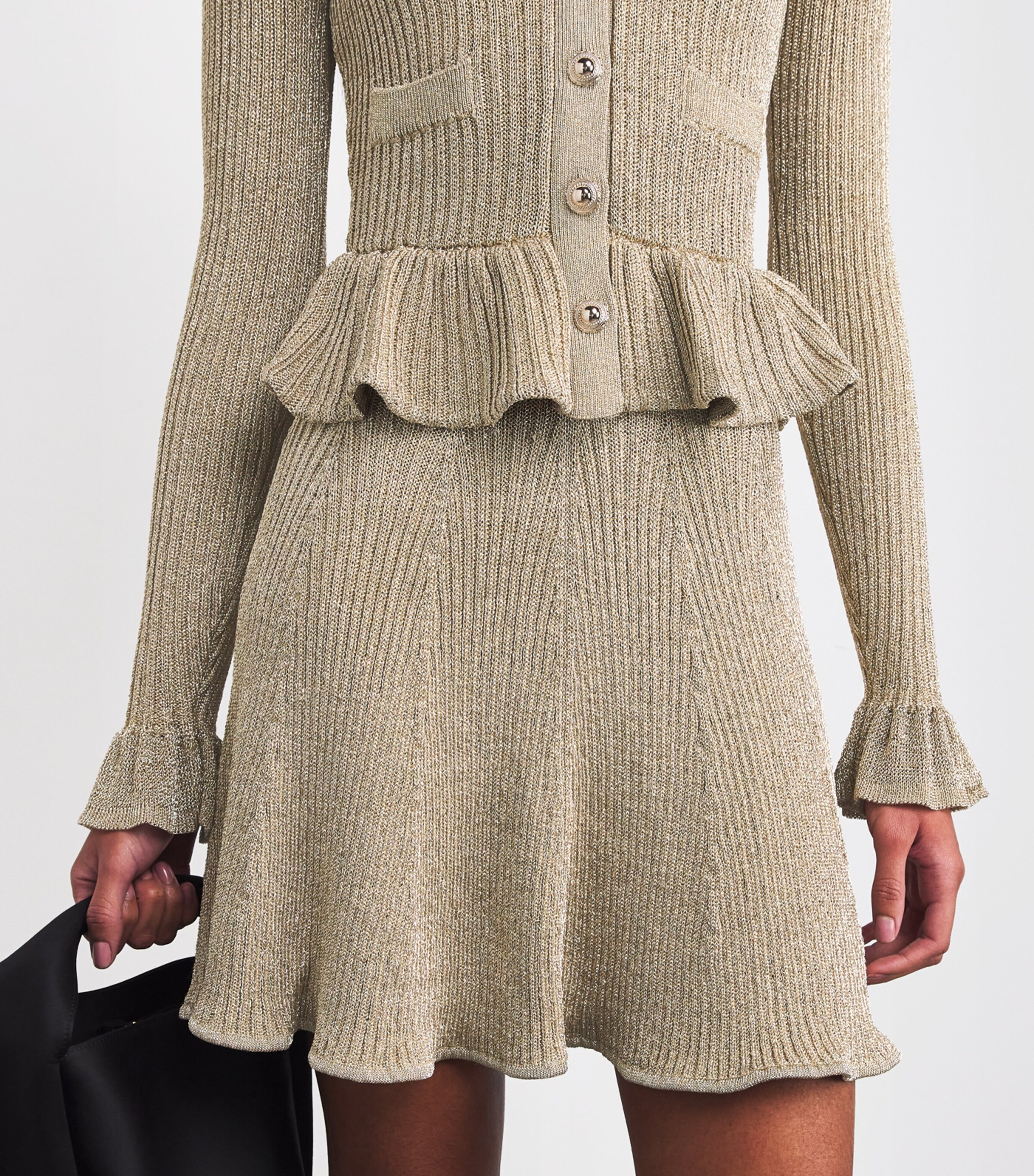 Self-Portrait Gold Lurex Peplum Mini Dress | Harrods CA